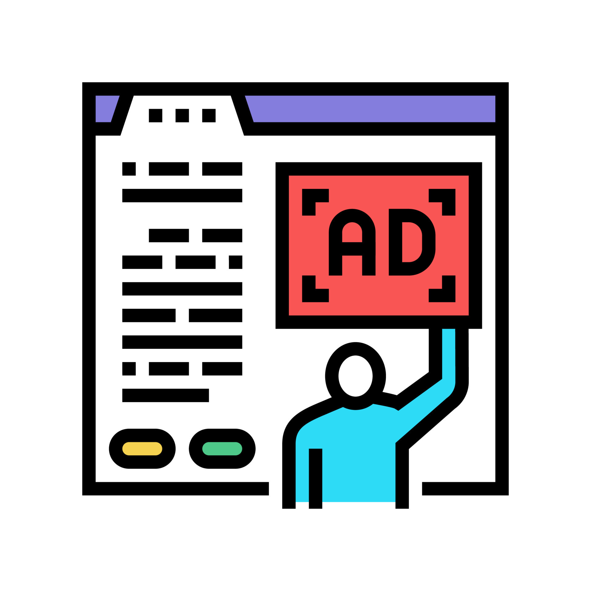 algorithmic ad placement publisher color icon vector illustration ... algorithmic ad placement publisher color icon vector illustration ...