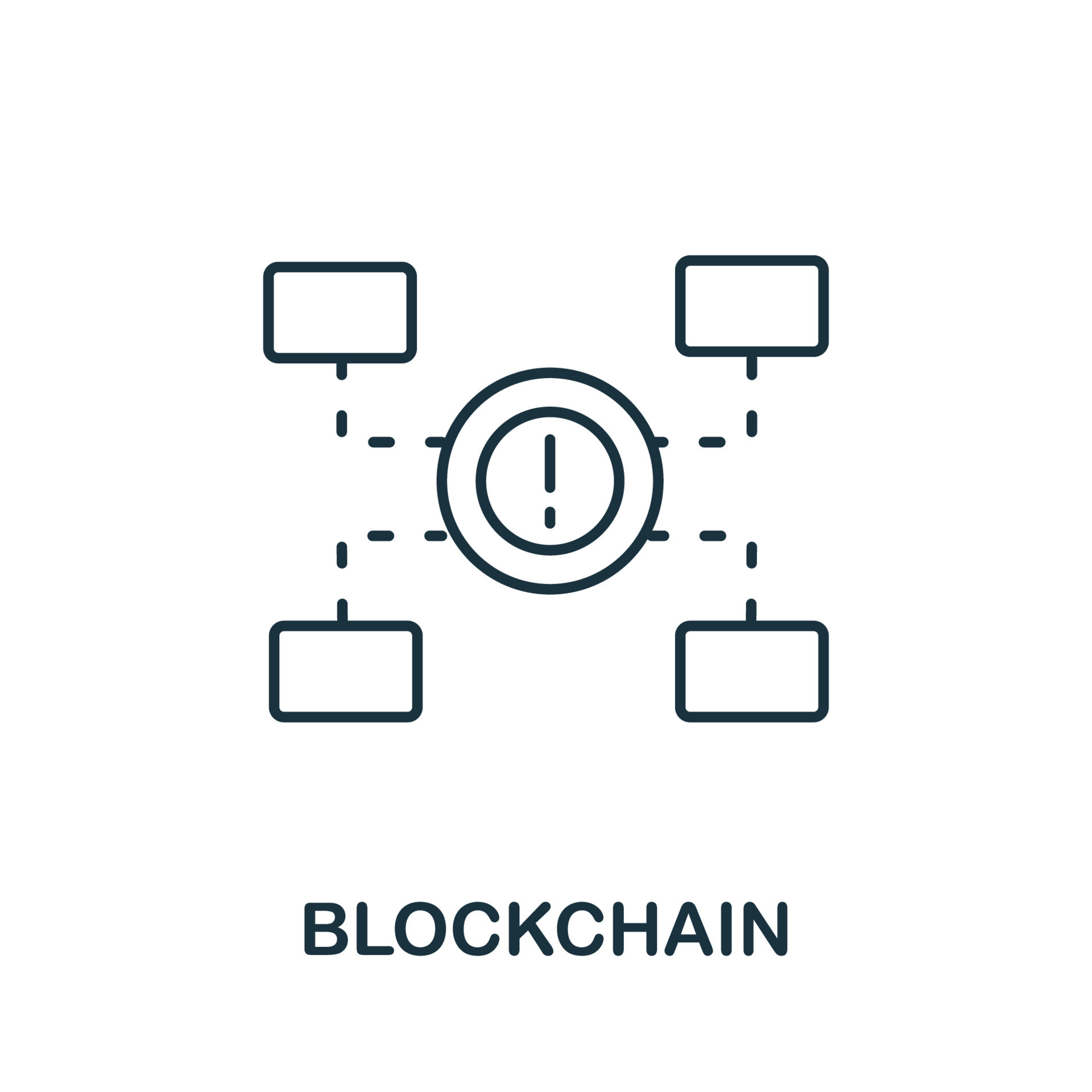 Blockchain Icon Creative Simple Symbol From Fintech Collection Line Blockchain Icon For