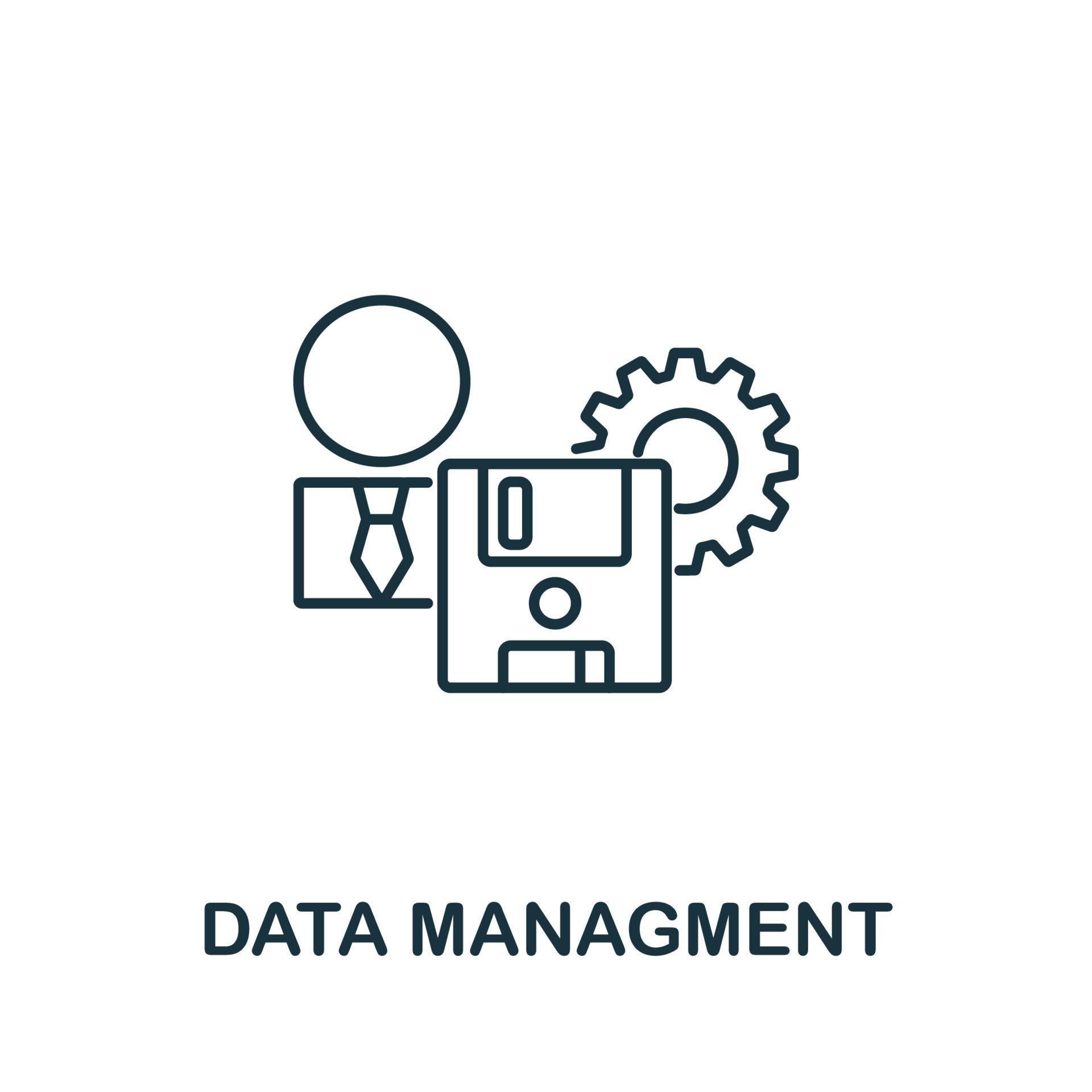Data Management icon from industry 4.0 collection. Simple line element Data Management symbol ...