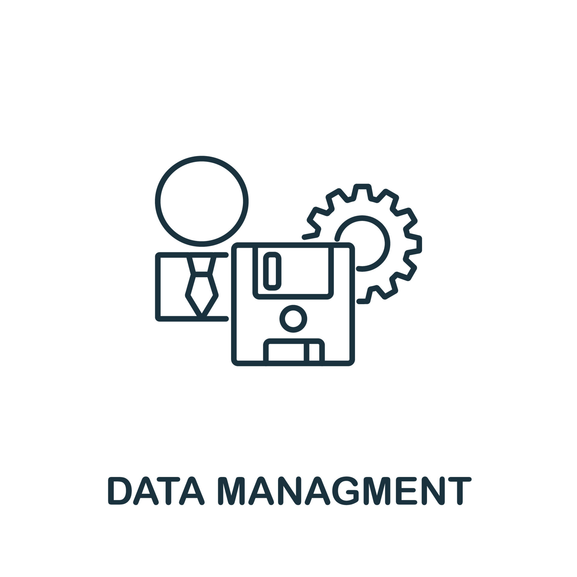 Data Management icon from industry 4.0 collection. Simple line element ...