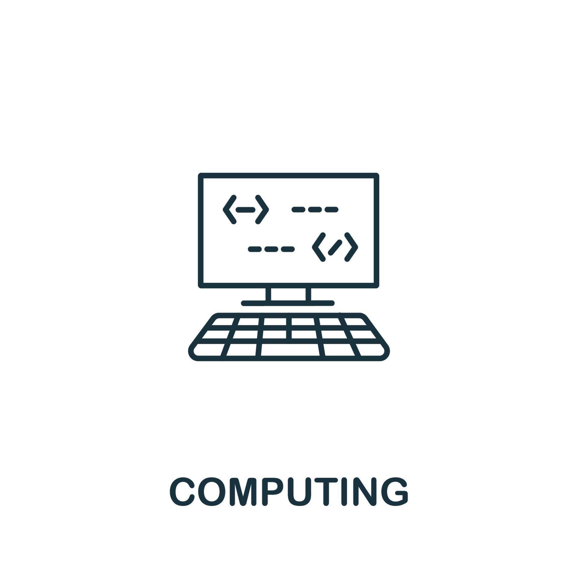 Computing icon from industry 4.0 collection. Simple line element ...