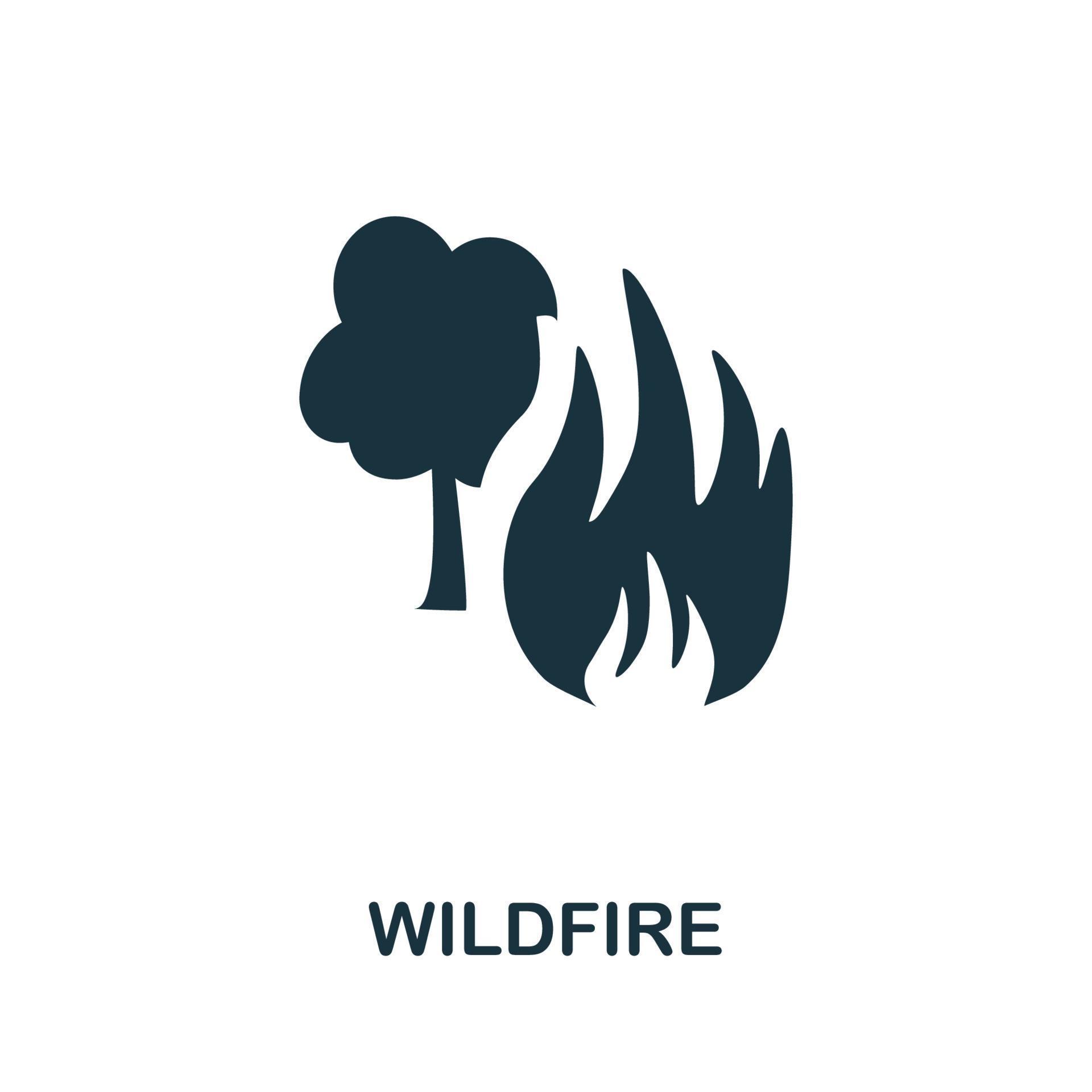 Wildfire icon. Simple element from natural disaster collection ...