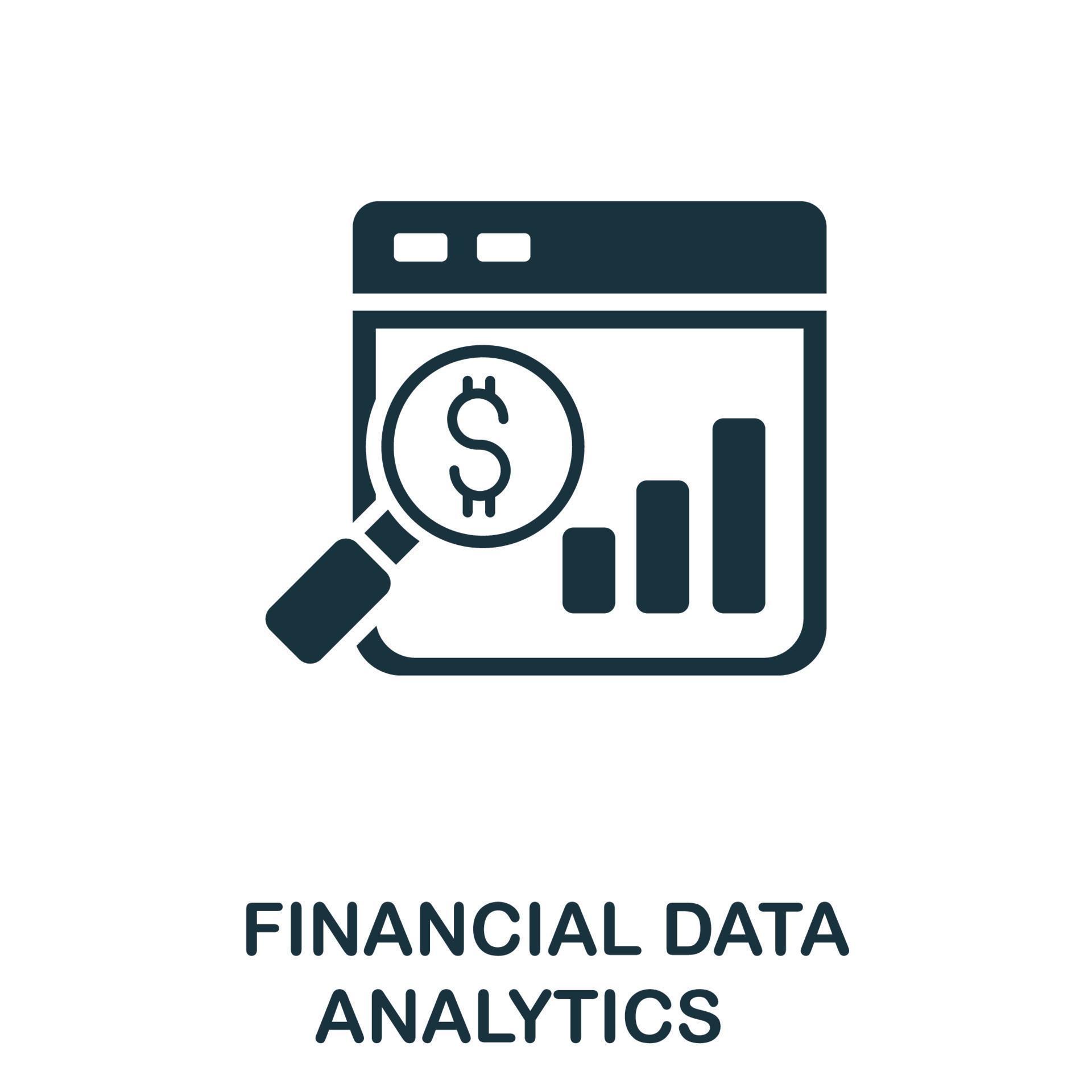 Financial Data Analytics icon. Simple illustration from fintech ...