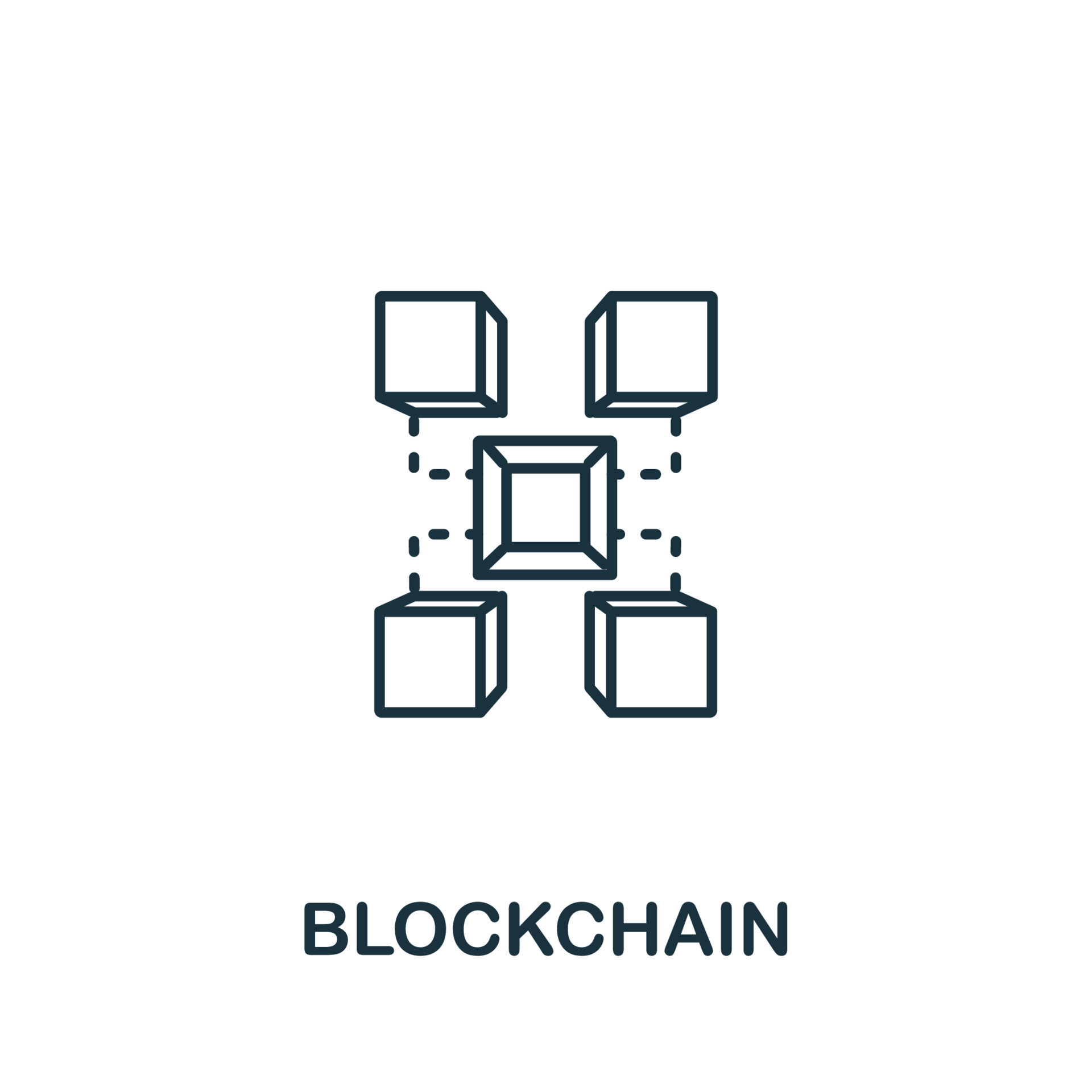 Blockchain Icon From Industry 40 Collection Simple Line Element Blockchain Symbol For