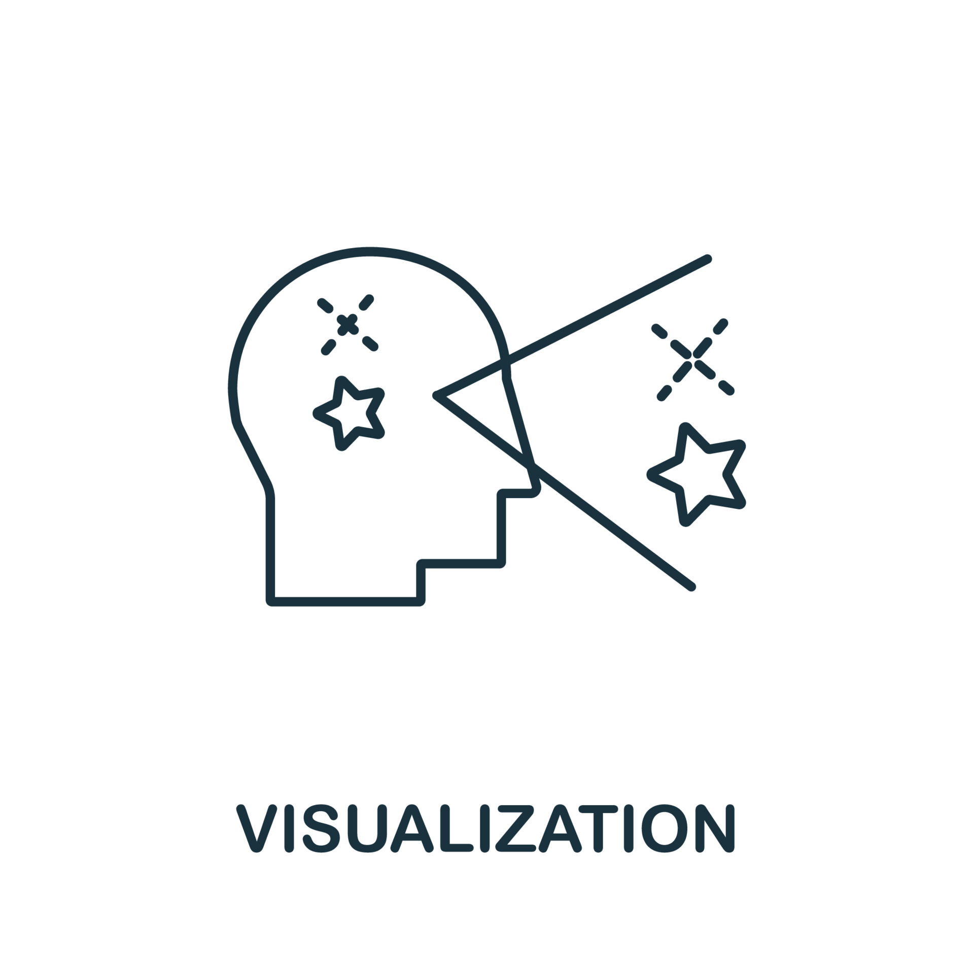 Visualization icon from life skills collection. Simple line ...