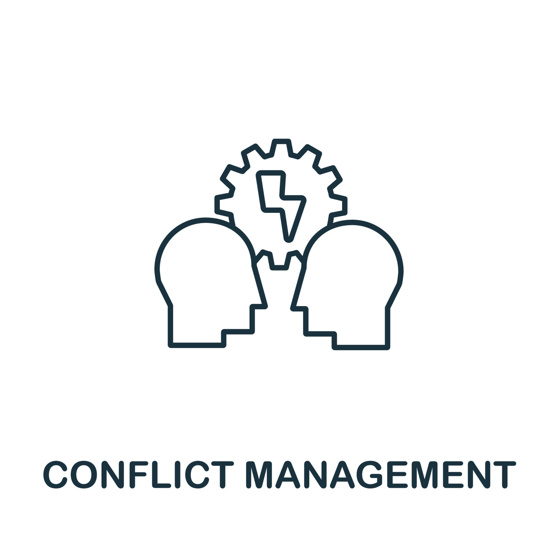 Conflict Management icon from life skills collection. Simple line Conflict Management icon for ...