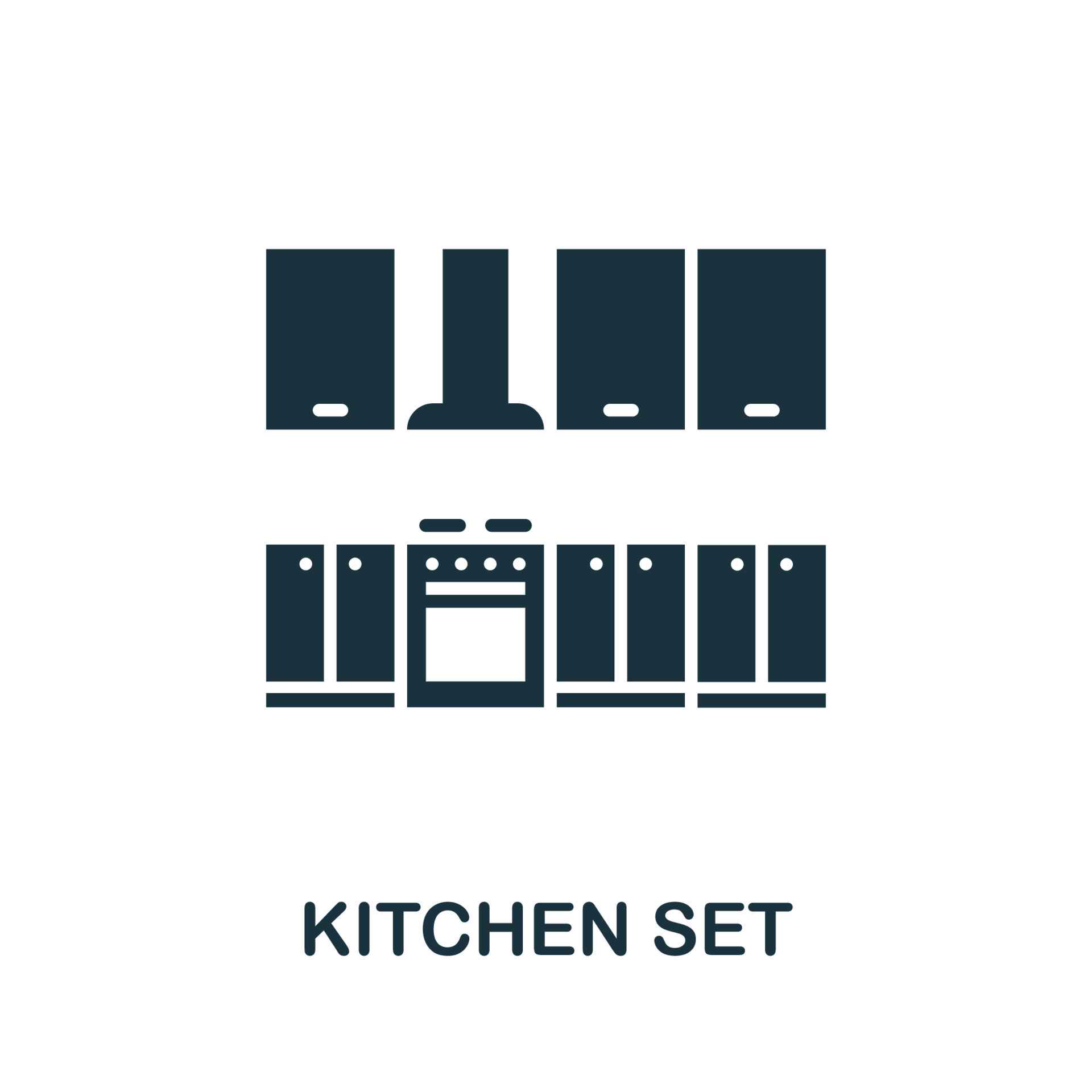 Kitchen Set icon. Simple illustration from furniture collection ... Kitchen Set icon. Simple illustration from furniture collection ...
