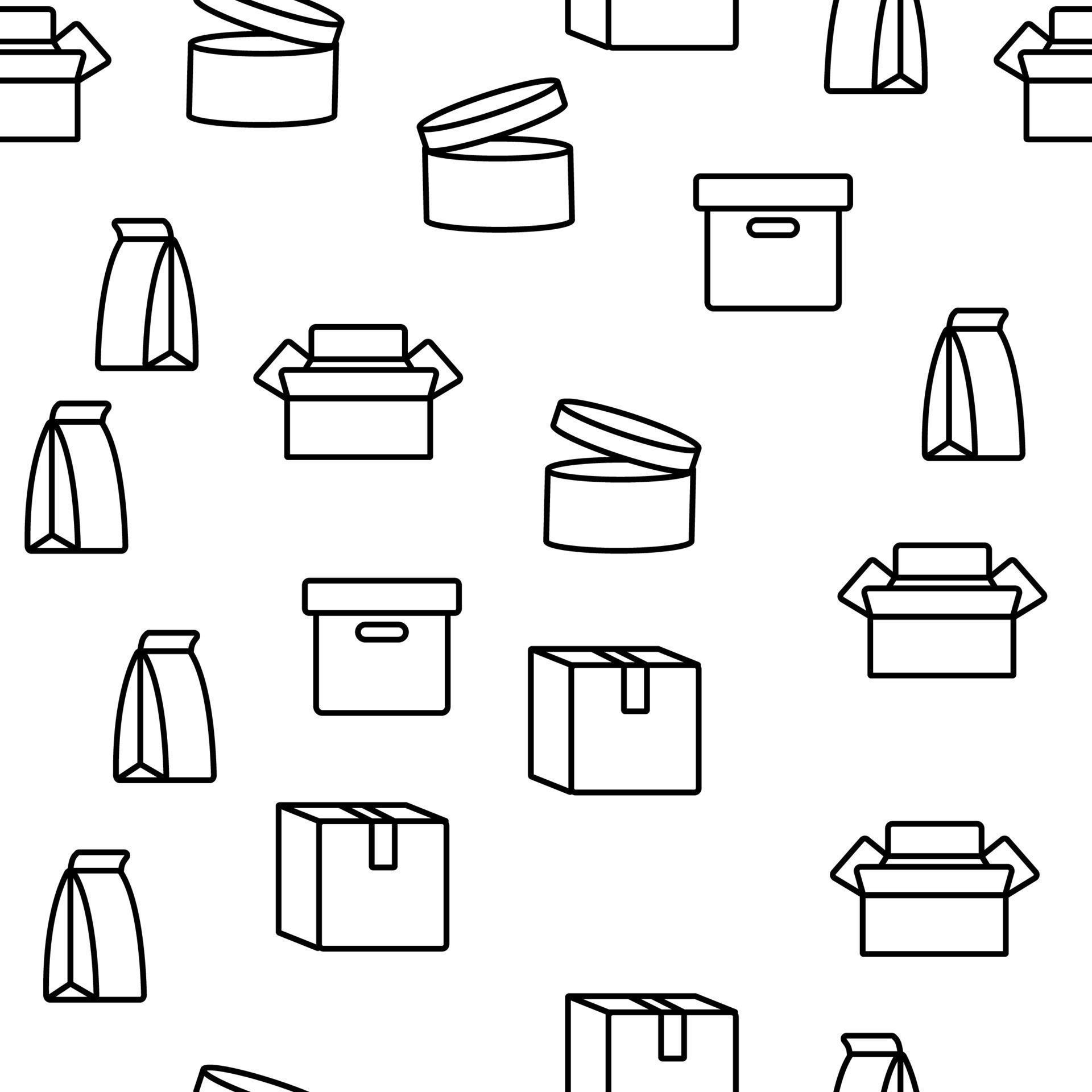 Packaging Types Vector Seamless Pattern 18781782 Vector Art at Vecteezy