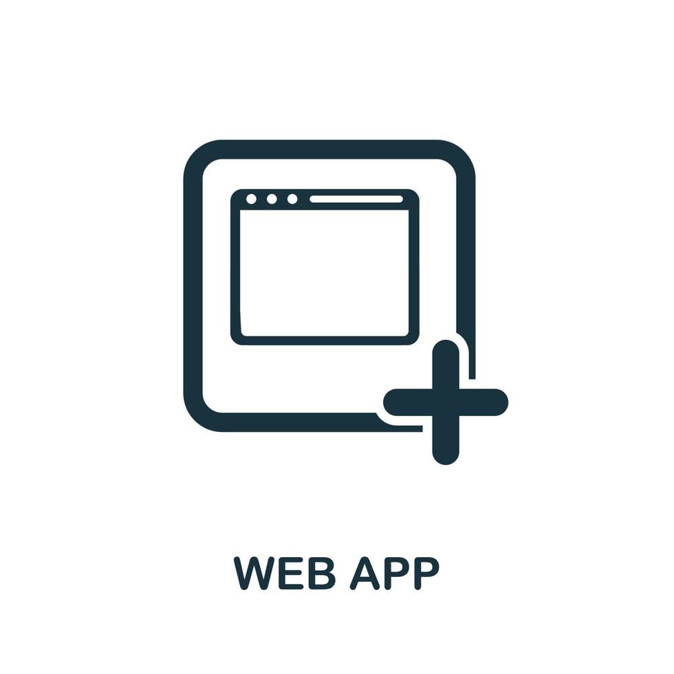 Web App icon from mobile app development collection. Simple line Web ... Web App icon from mobile app development collection. Simple line Web ...