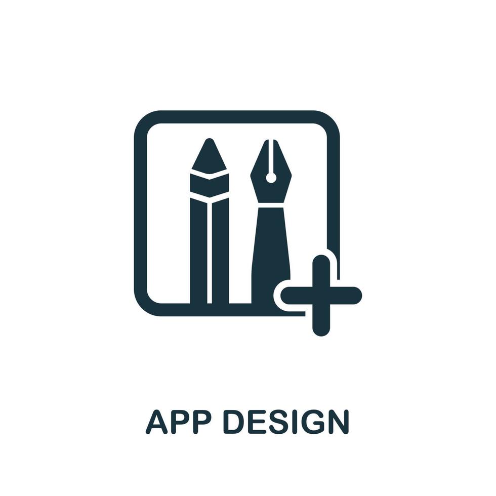 App Design icon from mobile app development collection. Simple line App ...