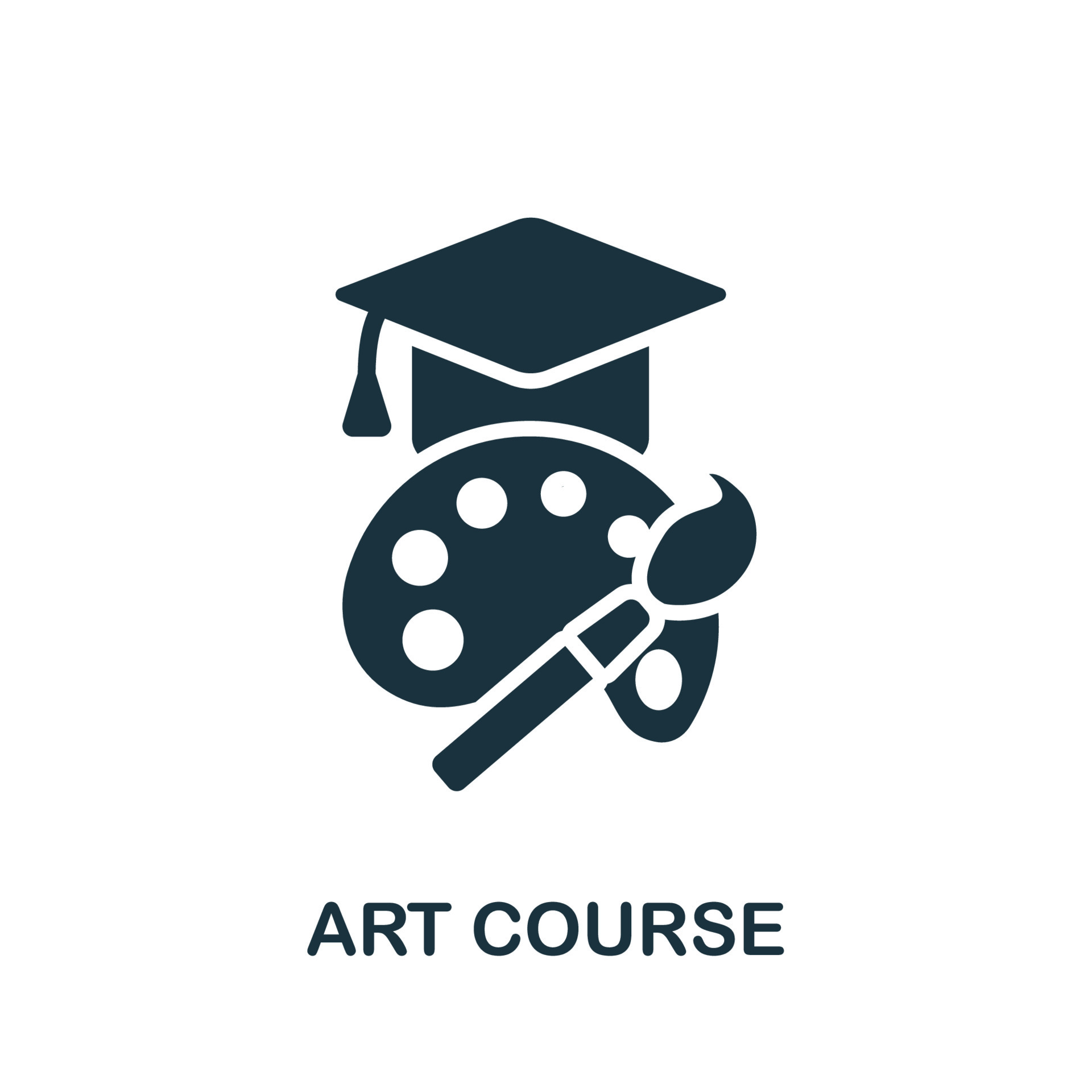 icono del curso de arte. elemento simple de la colección de cursos en ...