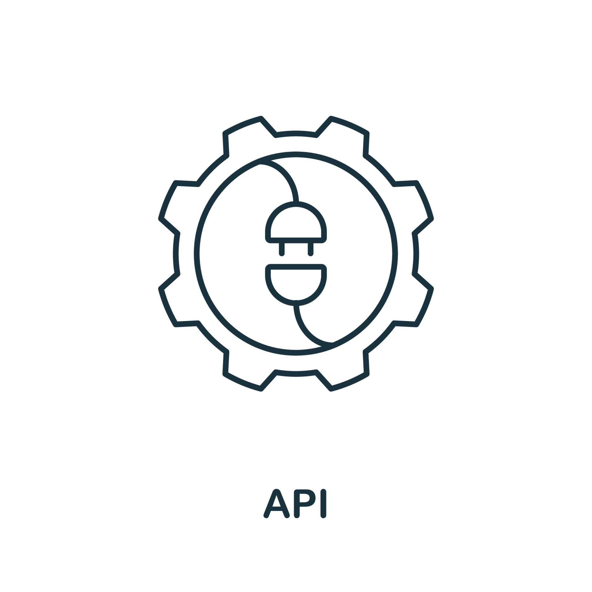 Api icon. Creative simple symbol from fintech collection. Line Api icon ...