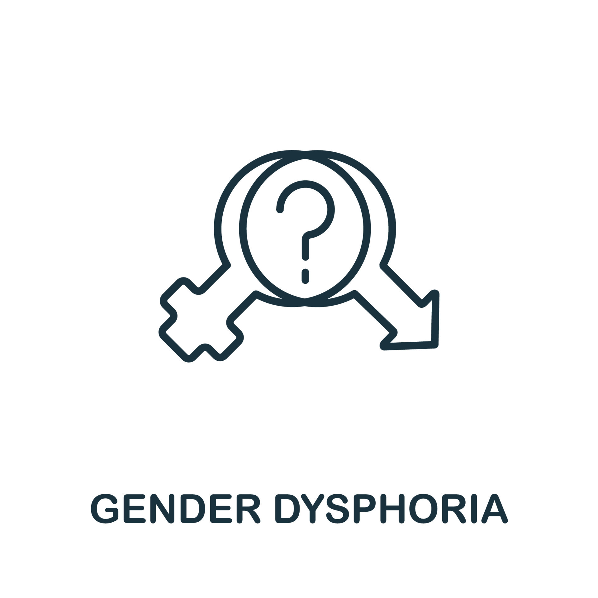 Gender Dysphoria Icon From Lgbt Collection Simple Line Gender Dysphoria Icon For Templates Web