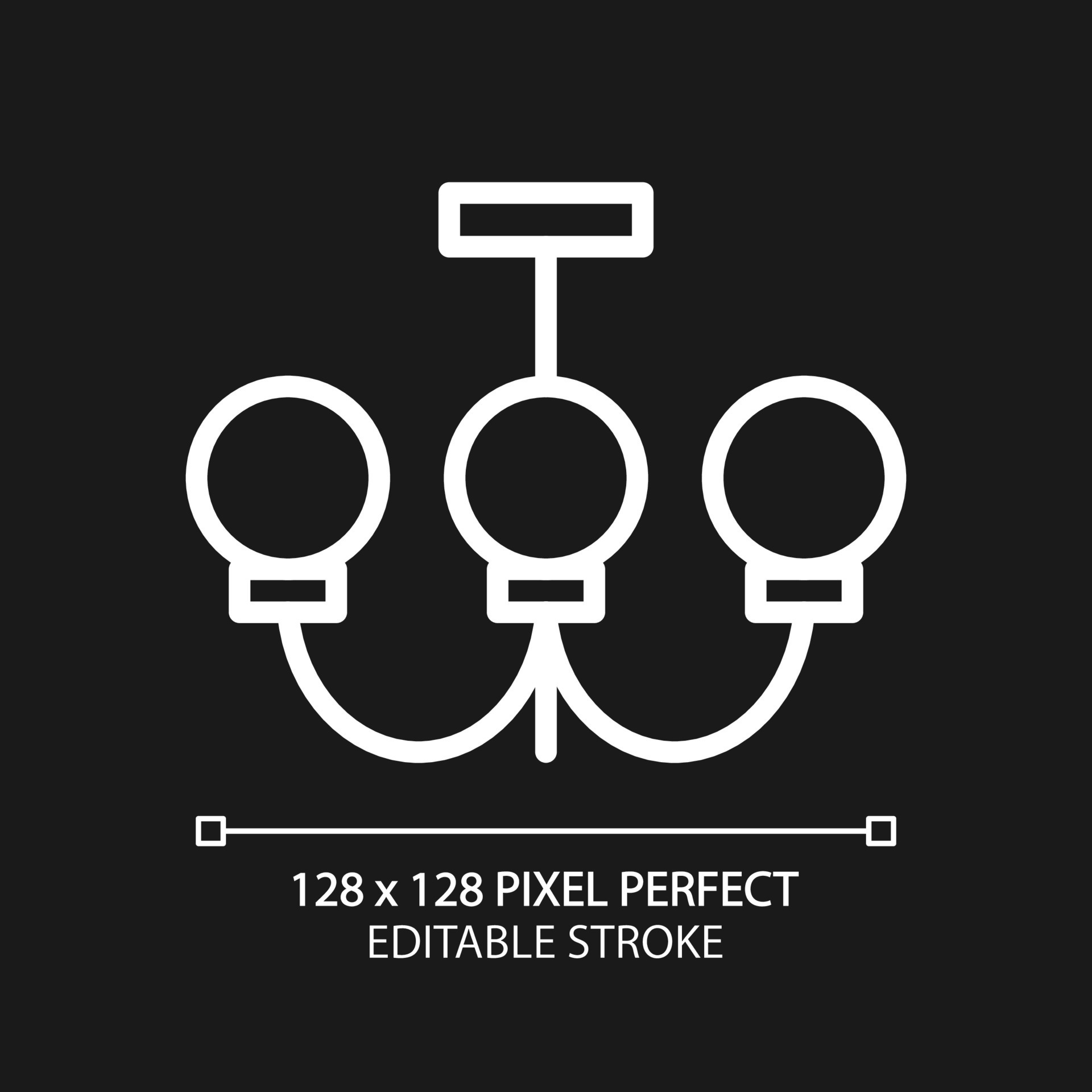 Hanging Pendant Lights Pixel Perfect White Linear Icon For Dark Theme Fixture For Living Room