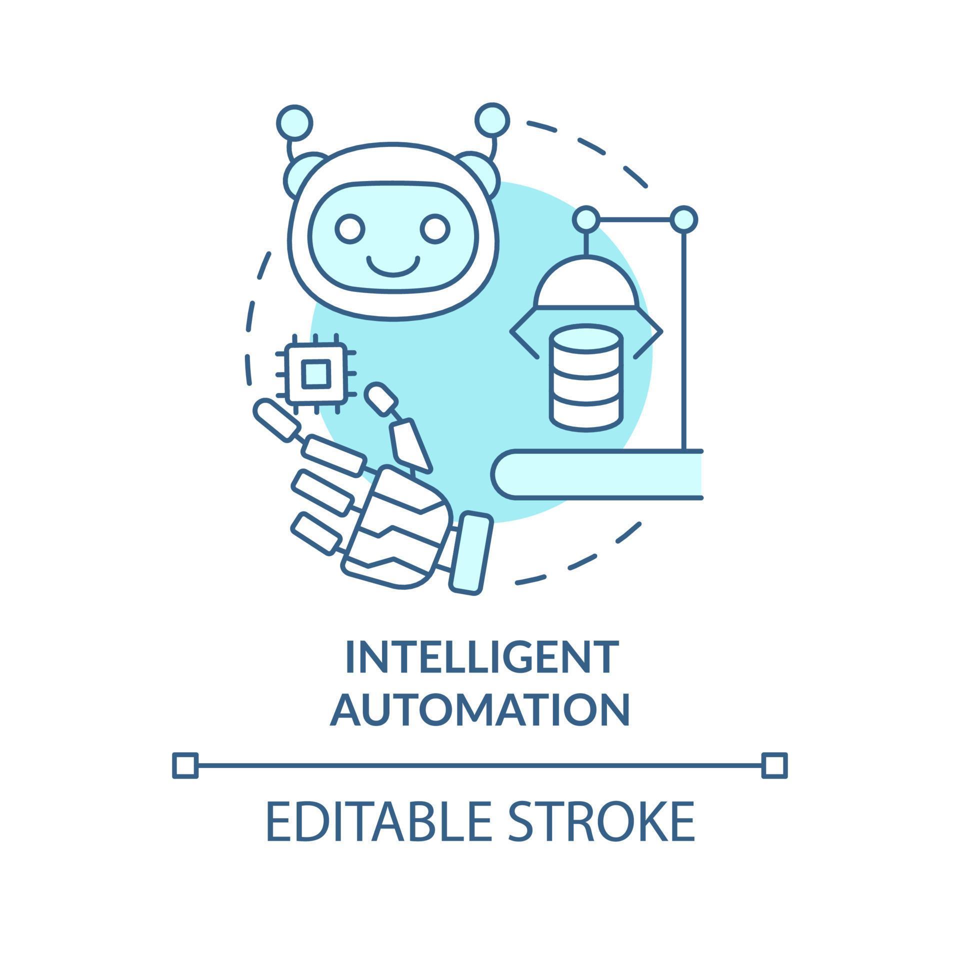 Intelligent Automation Turquoise Concept Icon Digital Robotic Technologies Abstract Idea Thin