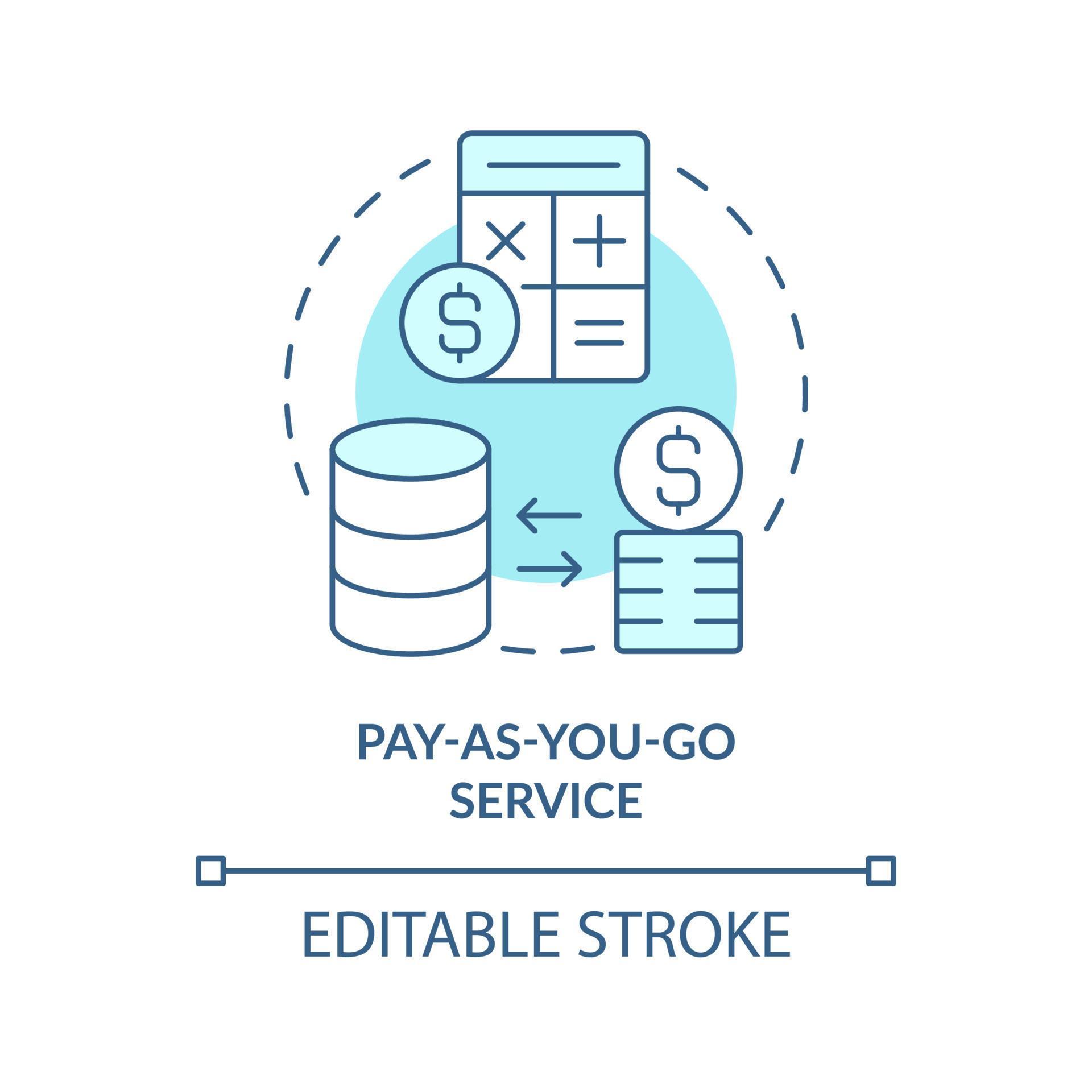 Pay As You Go Service Turquoise Concept Icon Serverless Computing