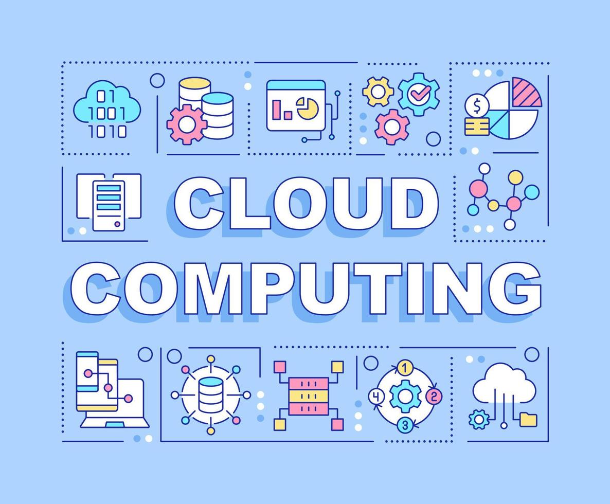Cloud computing word concepts light blue banner. Serverless storage ...