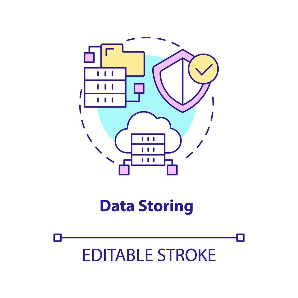 Data storing concept icon. Cloud storage. Virtual information ... Data storing concept icon. Cloud storage. Virtual information ...