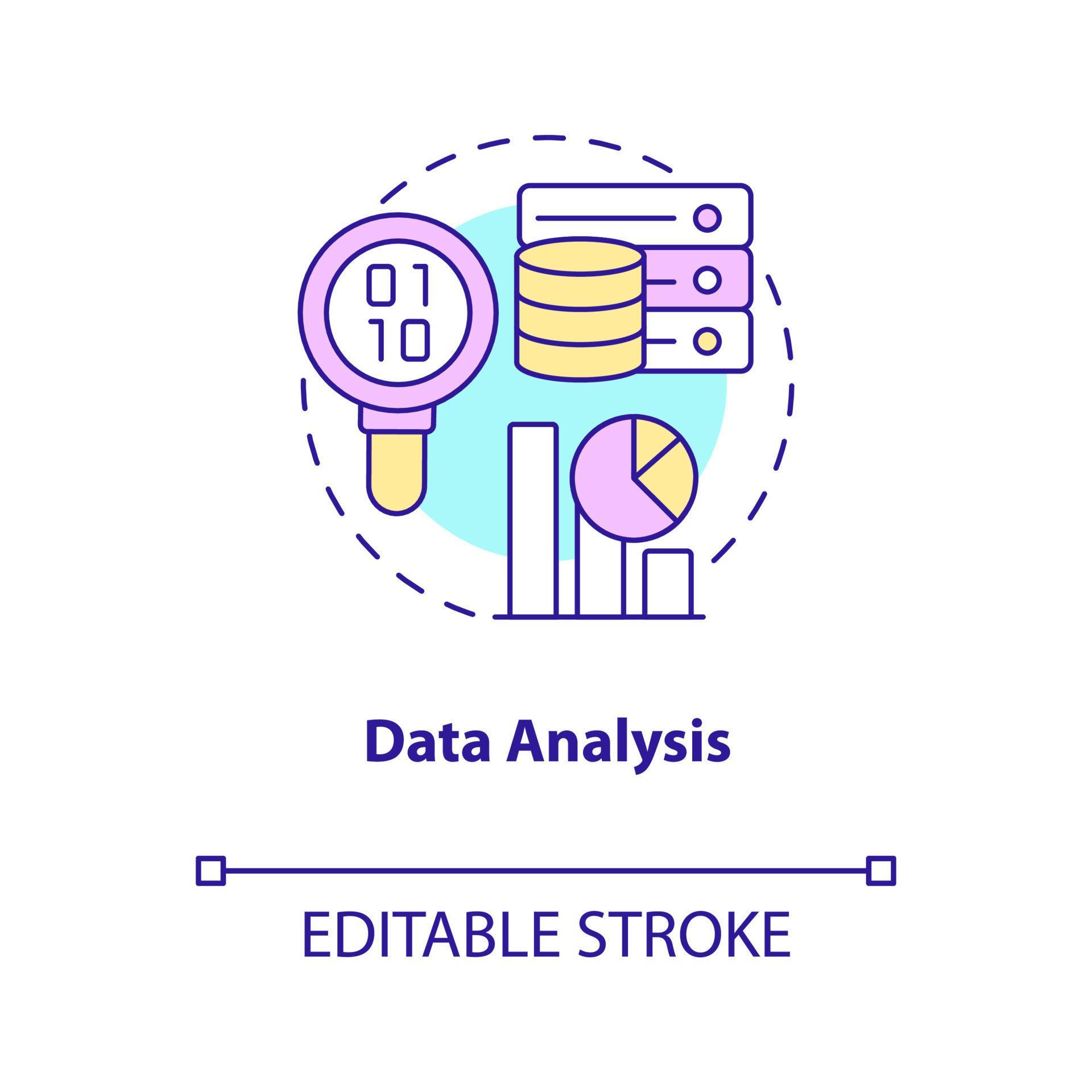 Data Analysis Concept Icon Virtual Tools Digital Information Processing Stage Abstract Idea
