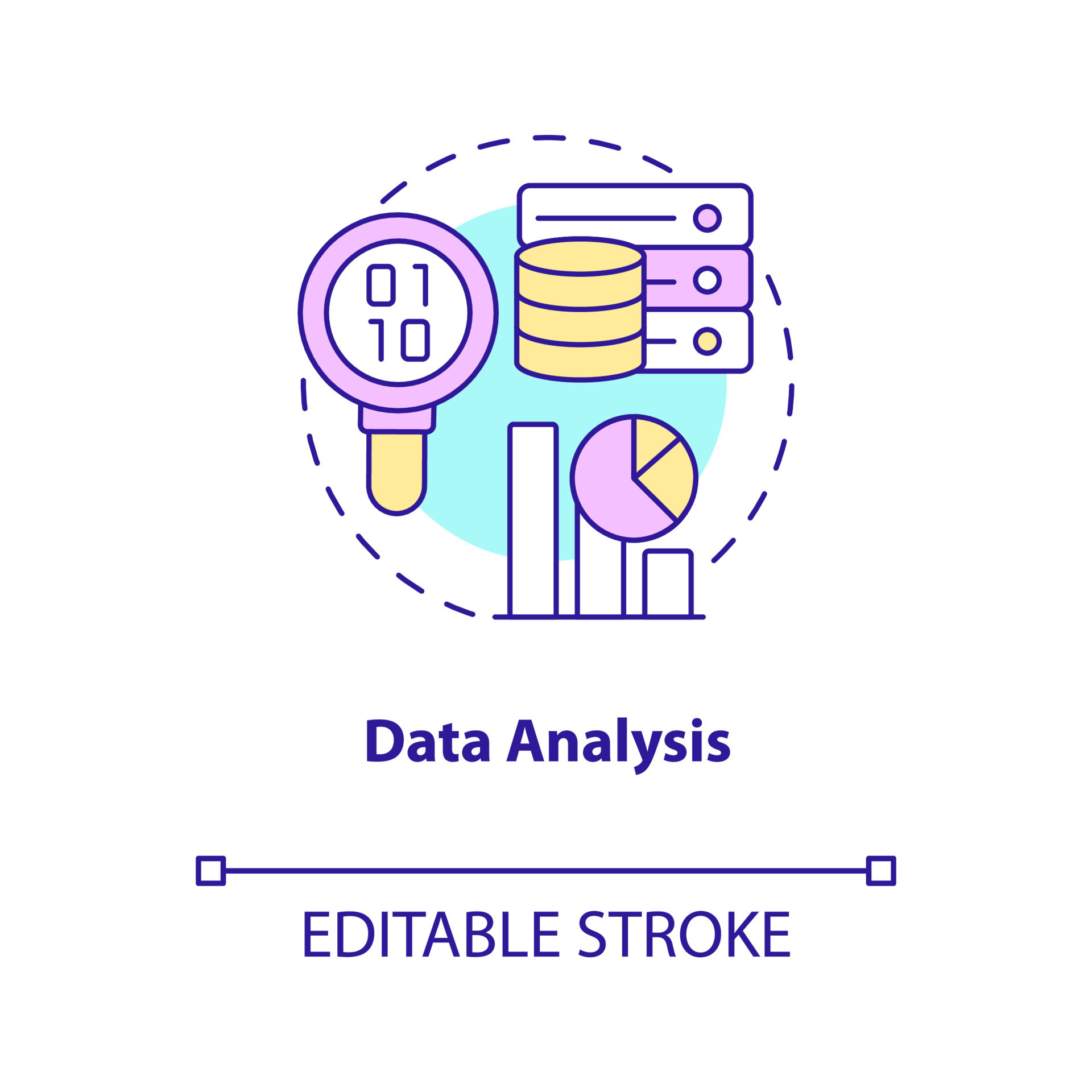 Data Analysis Concept Icon Virtual Tools Digital Information Processing Stage Abstract Idea