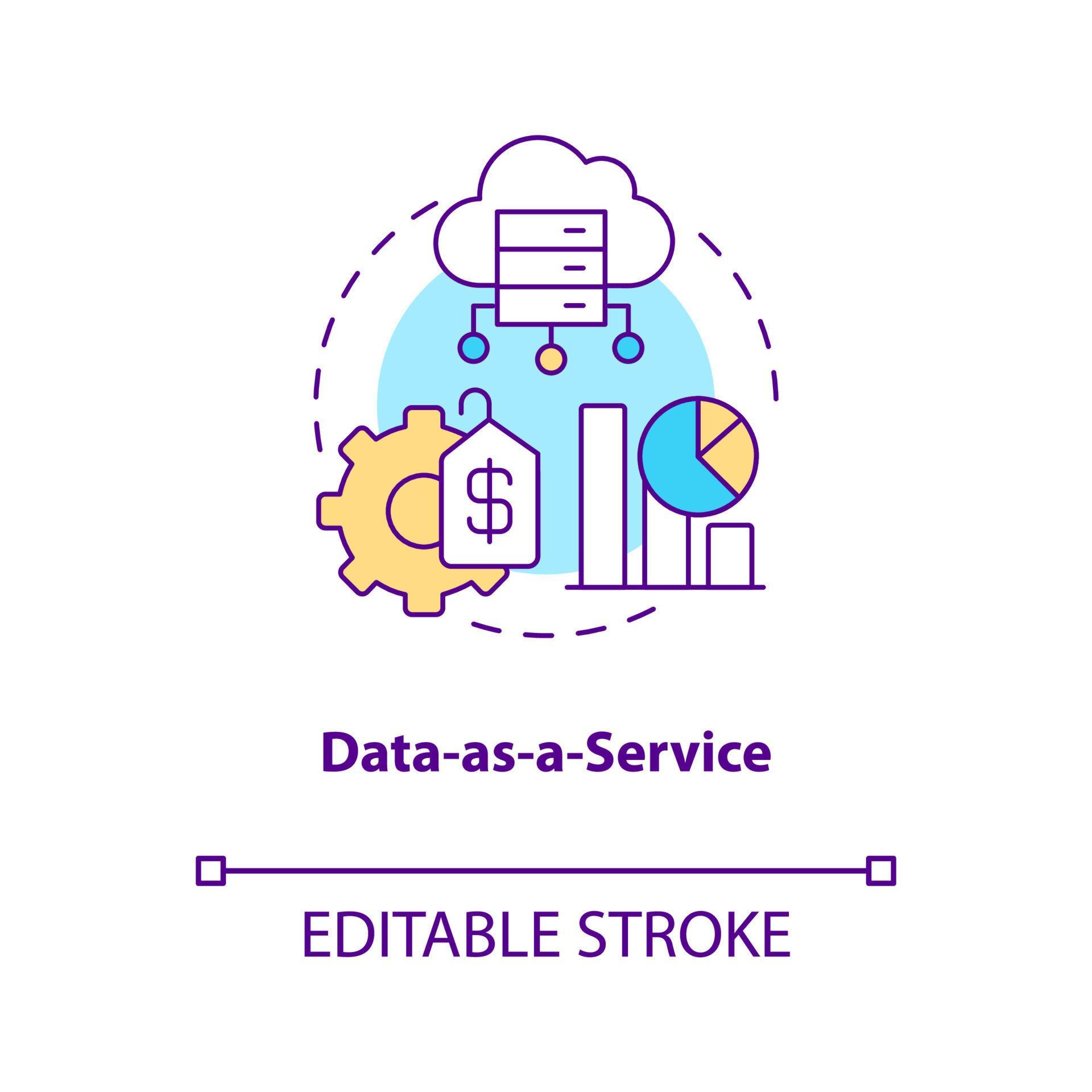 Data as service concept icon. Virtual cloud technology. Digitization ...