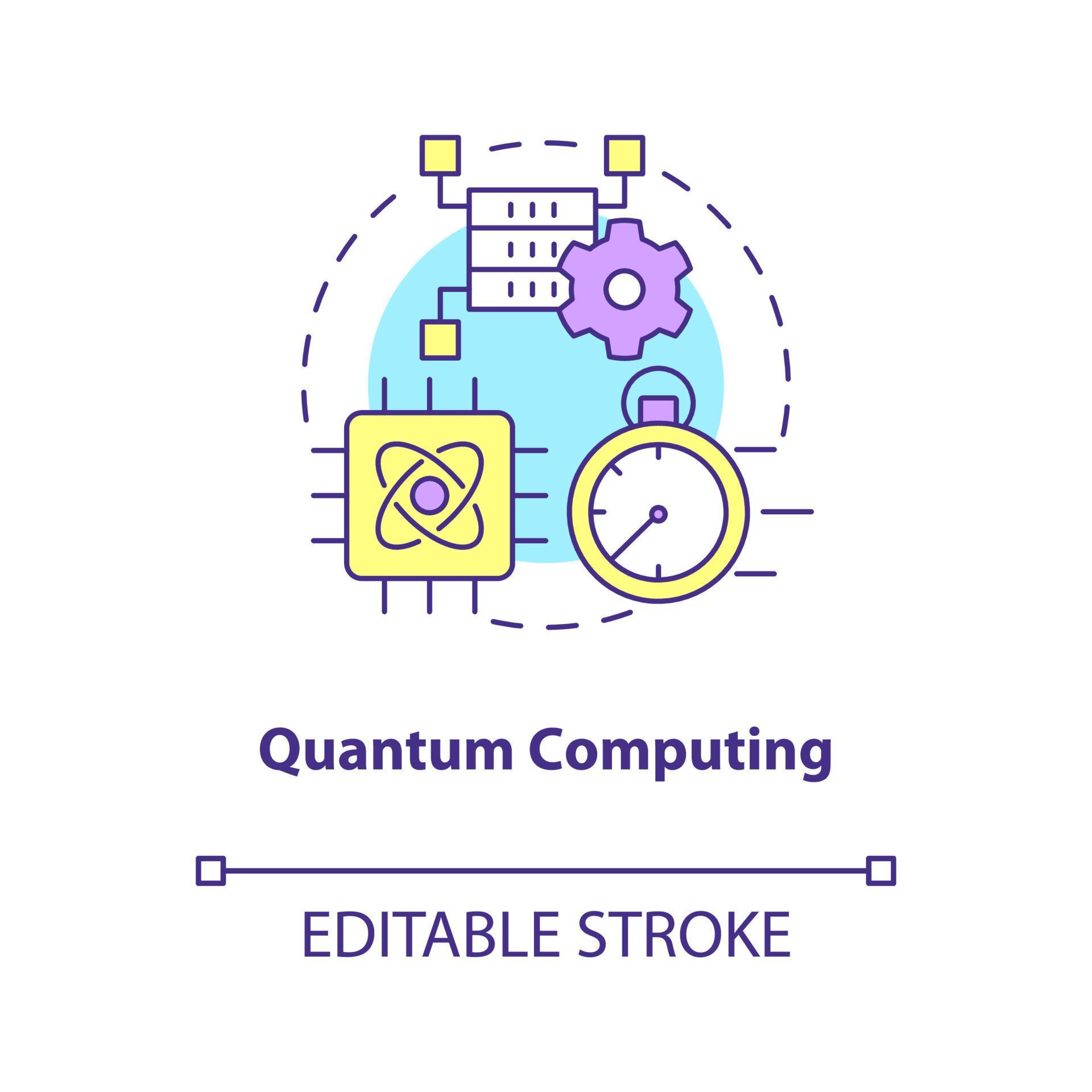 Quantum Computing Concept Icon Machine Learning Data Science Technology Abstract Idea Thin