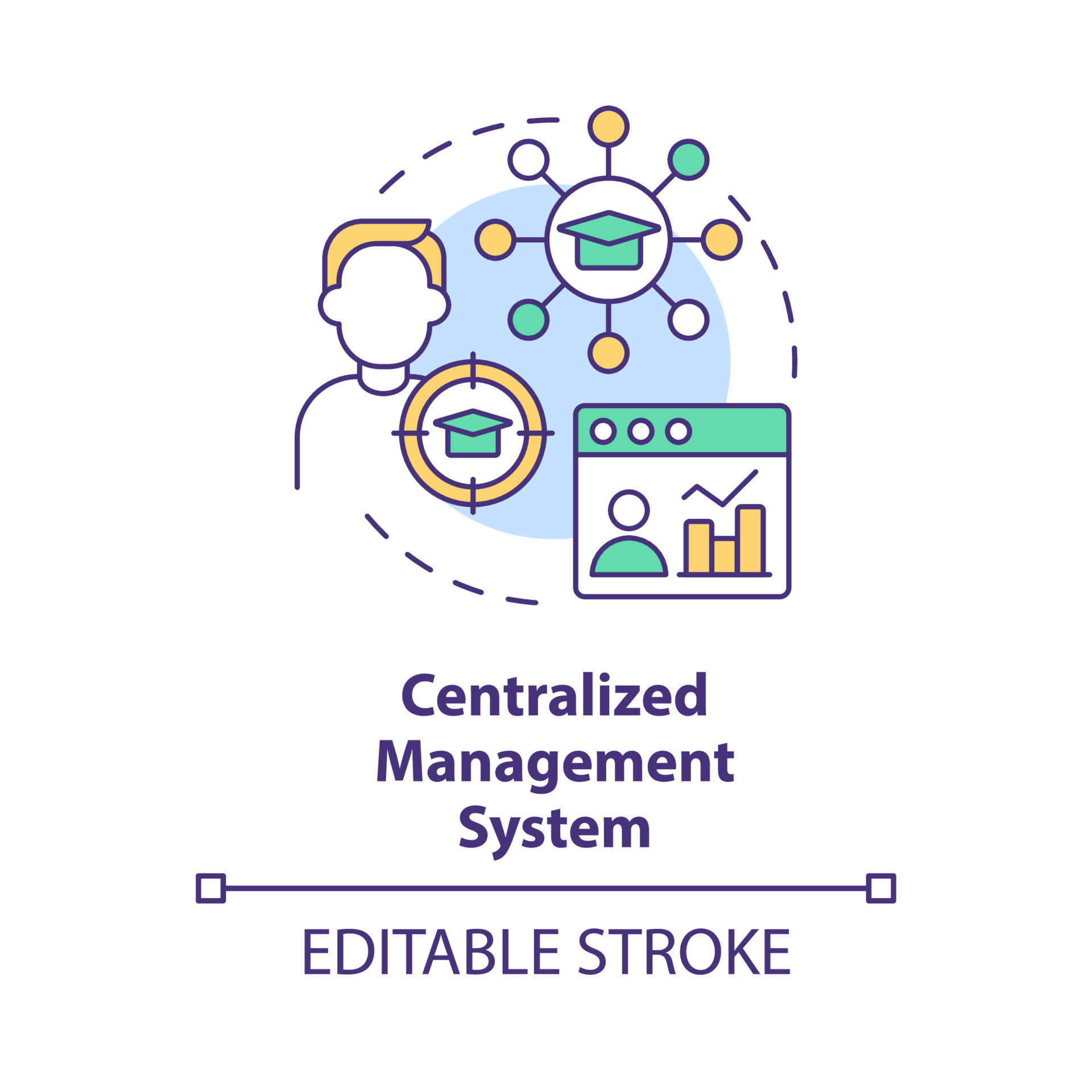 Centralised Management System Concept Icon. Student Tracking. Lms