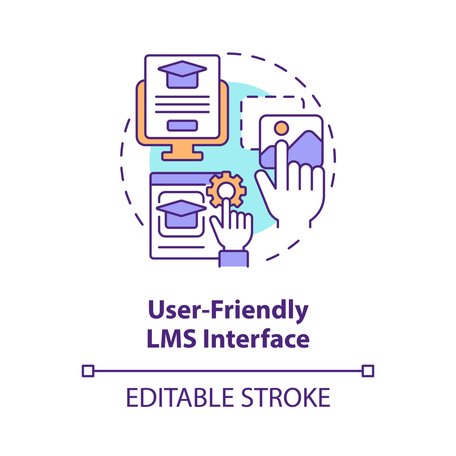 User-friendly LMS interface concept icon. Learning management system ...