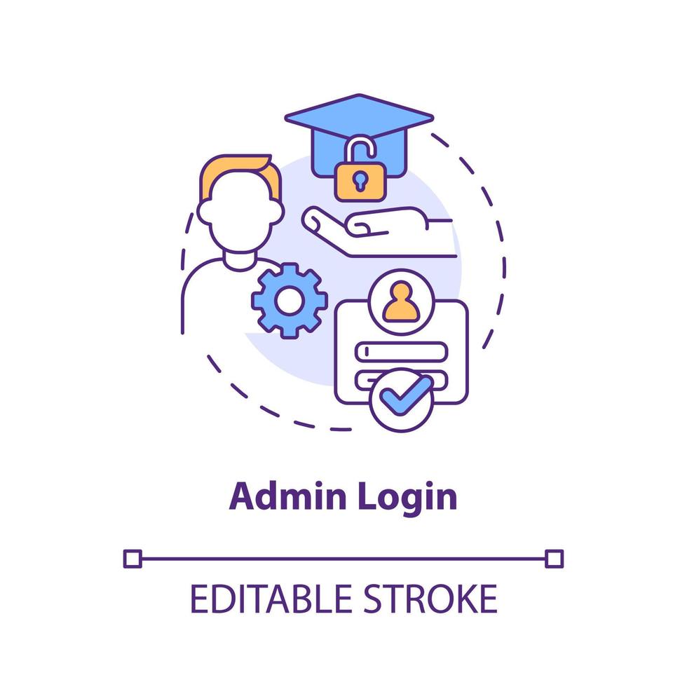 Admin login concept icon. Administrator account. Learning management ...