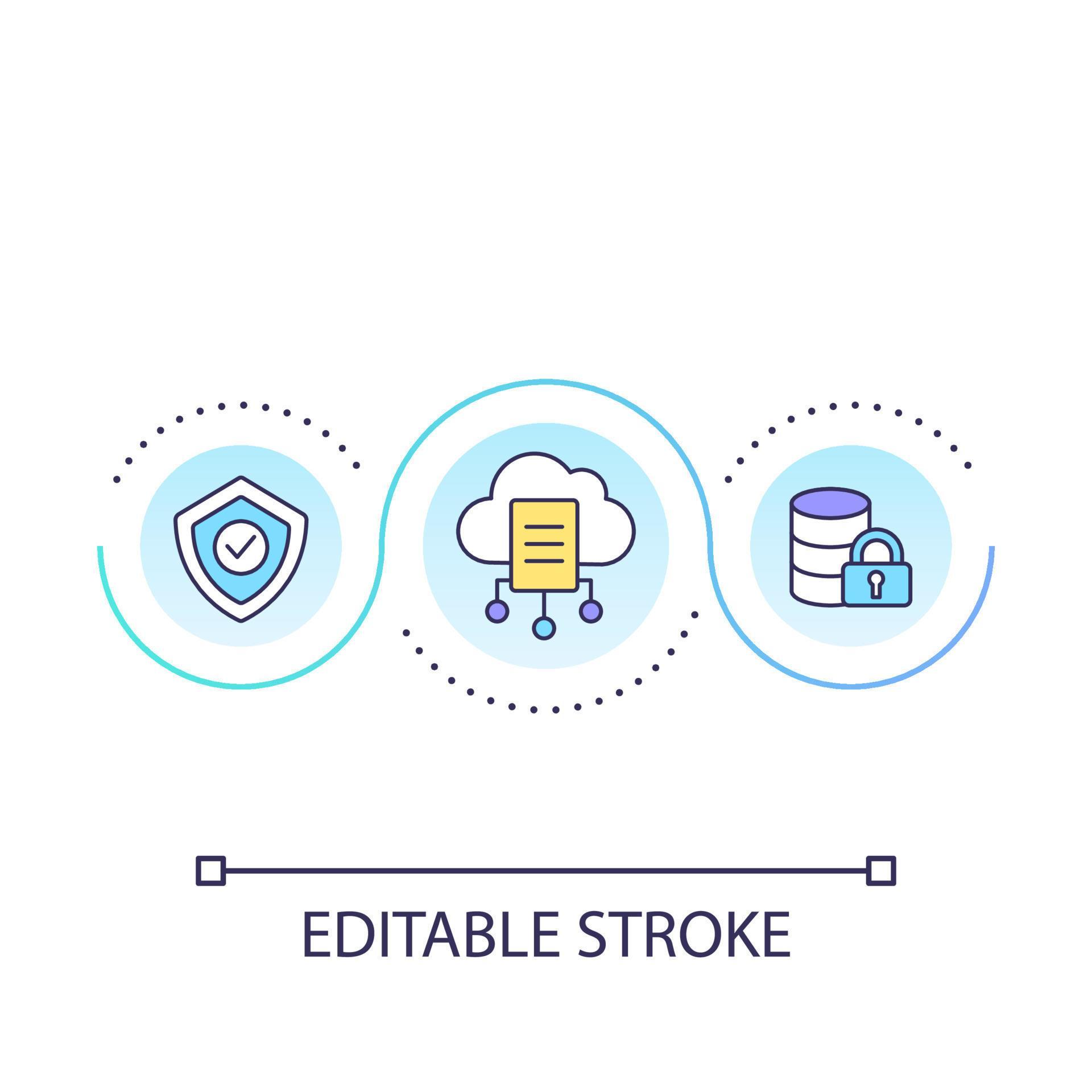 Cloud data storage loop concept icon. Internet server. Cybersecurity ...