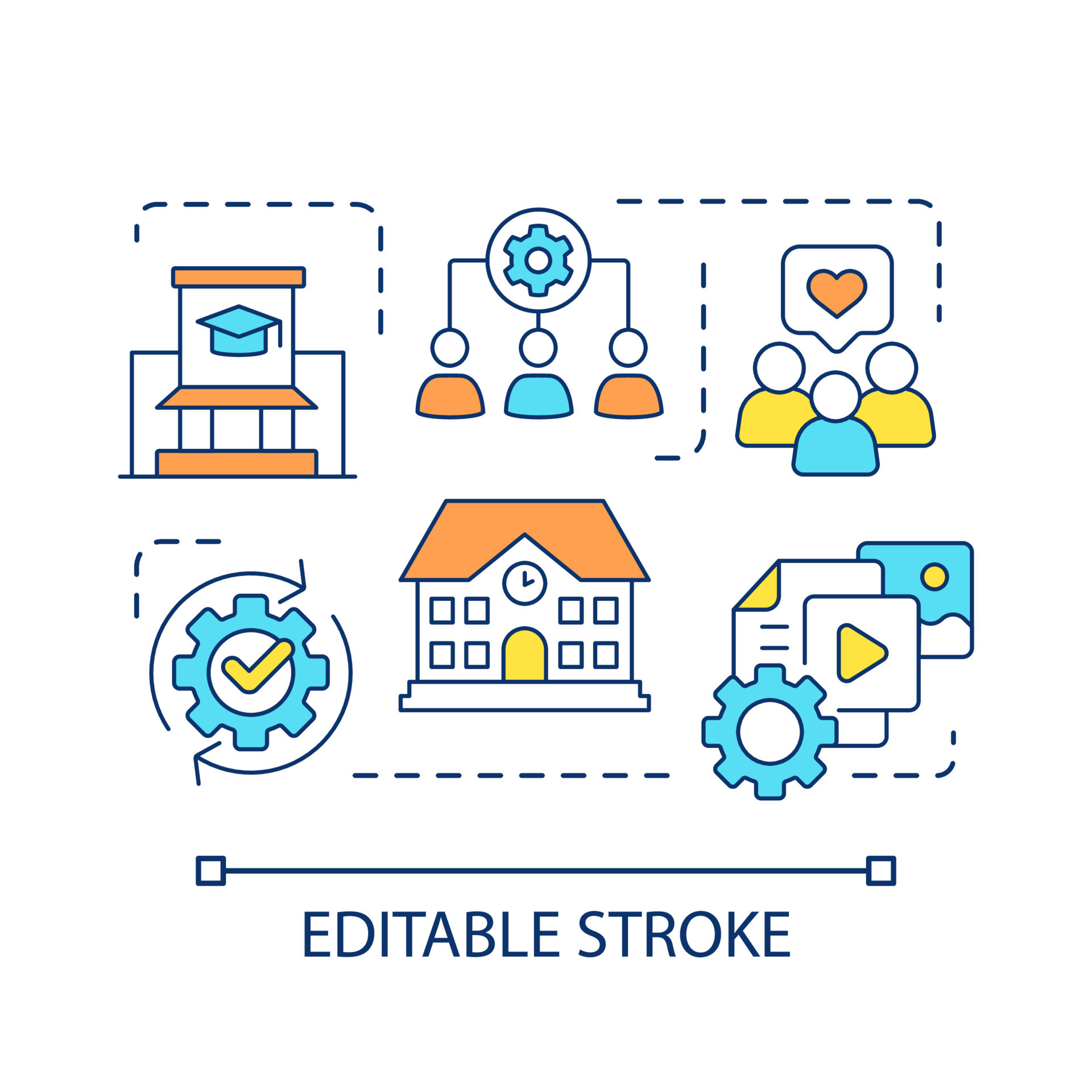 Public sector concept icon. City infrastructure. Educational ... Public sector concept icon. City infrastructure. Educational ...