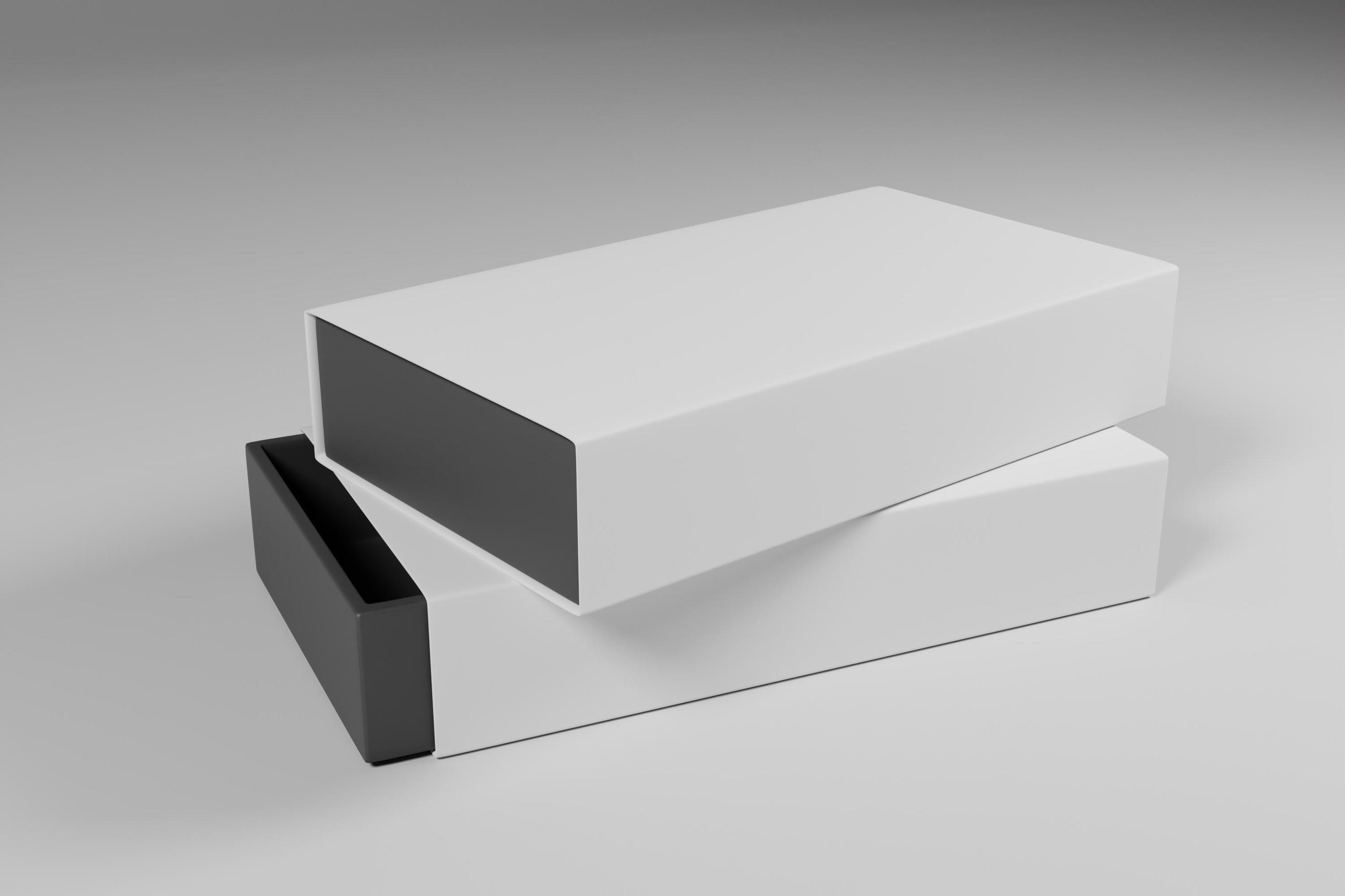 front view white box packaging mockup for product presentation on 3d rendering 18784571 Stock ...