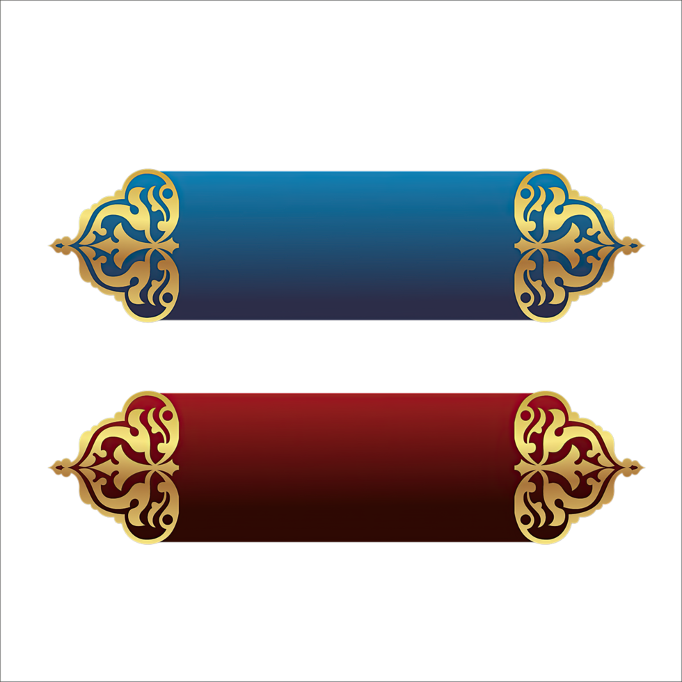 Blue and Red Islamic Banner Set with Golden Frame Corner Transparent ... Blue and Red Islamic Banner Set with Golden Frame Corner Transparent ...