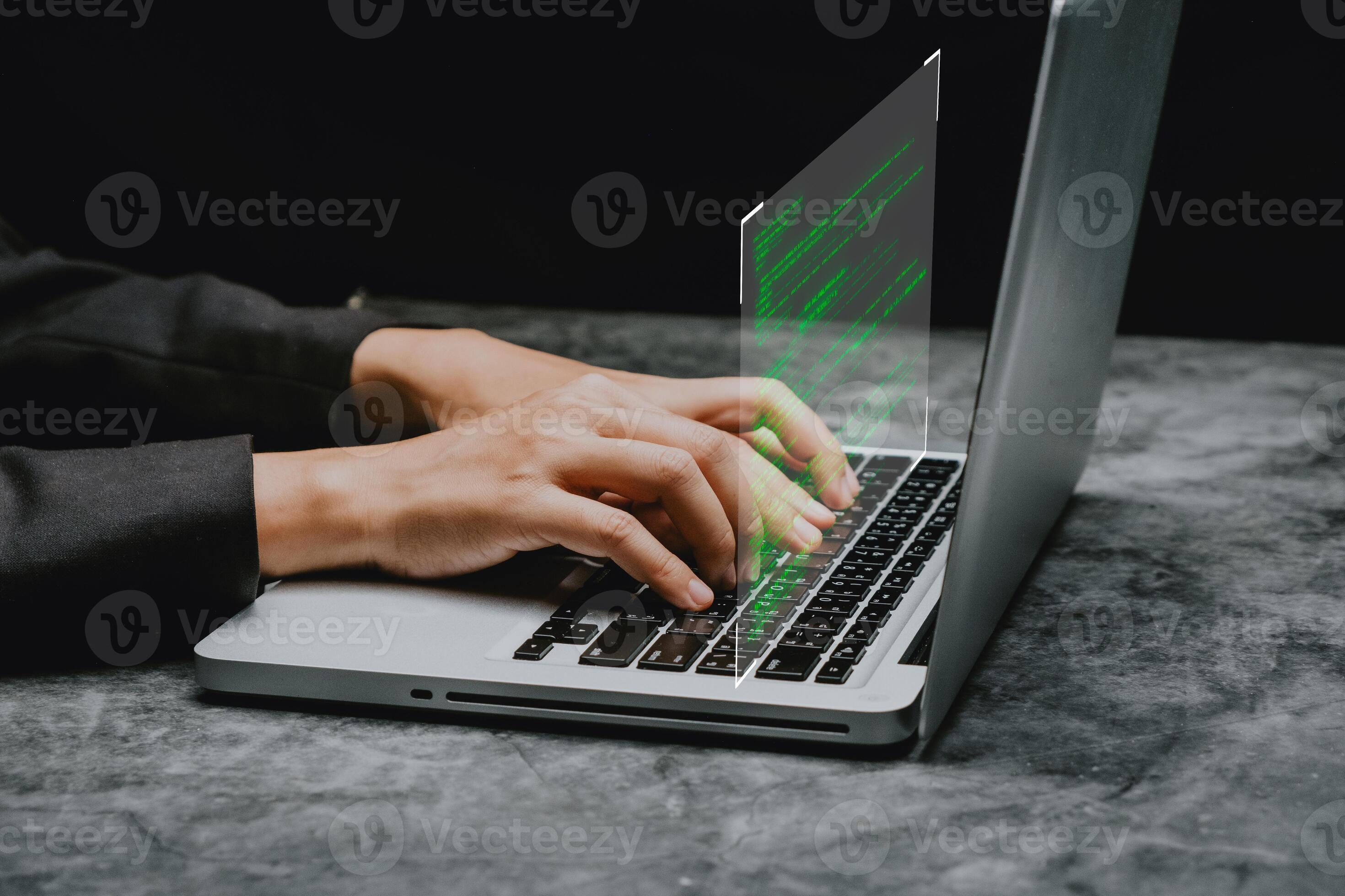 Programming Code Writing Person Hands Typing Computer Script Software Coding Developing