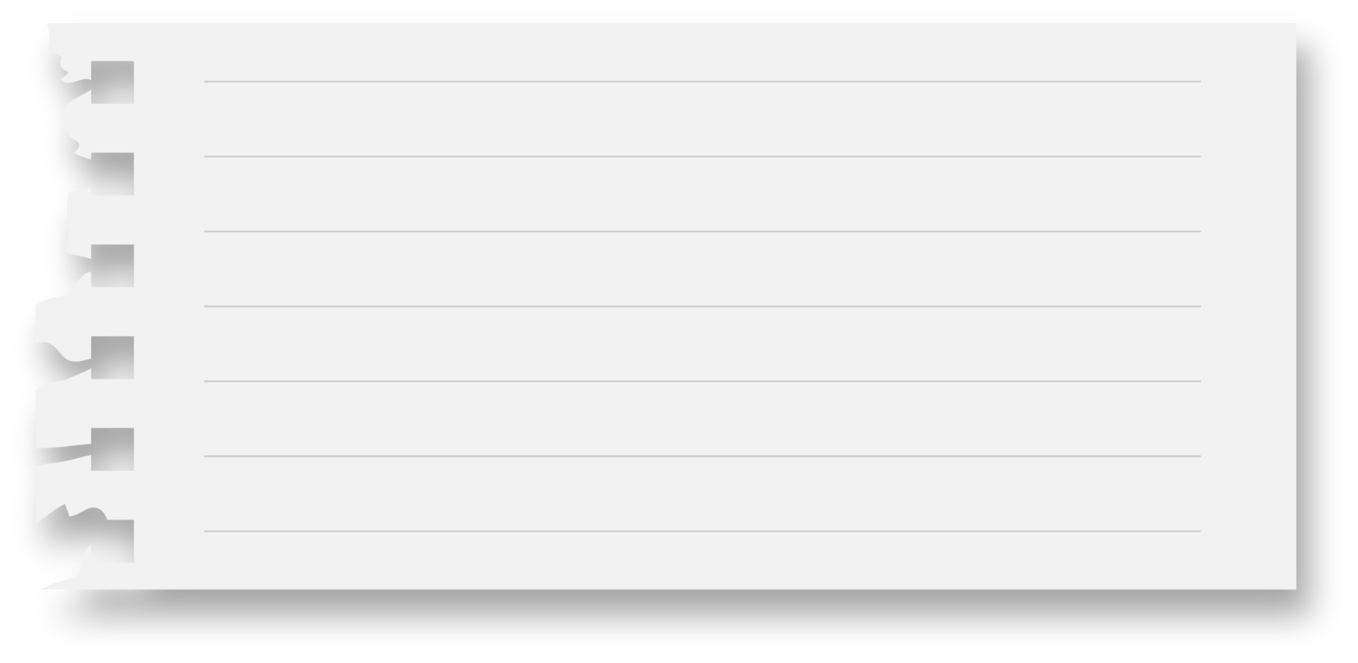 White notebook paper with all edges ripped 18795032 PNG