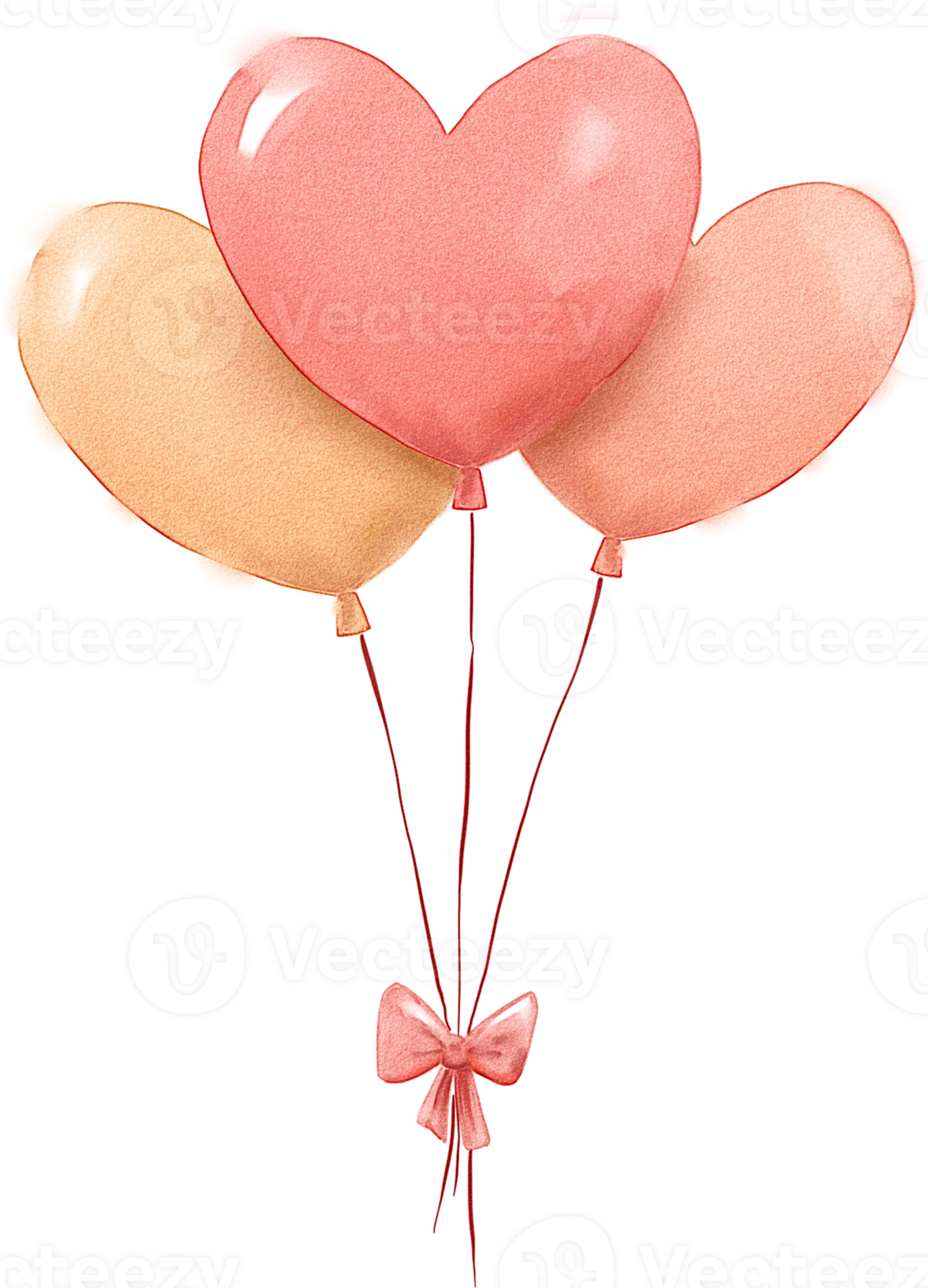 Watercolor Heart Shaped Balloon 18795039 PNG