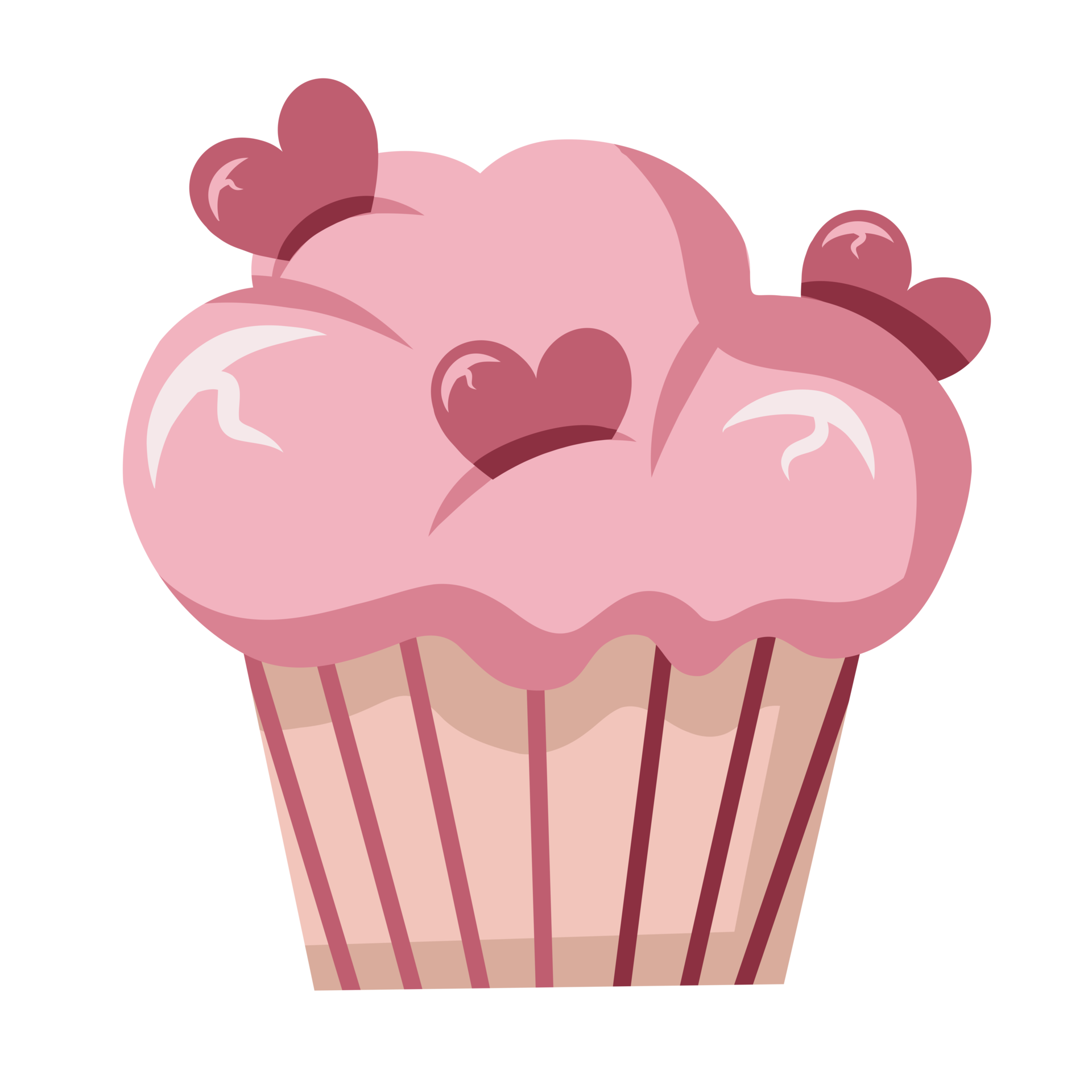 cupcake con crema rosa y corazones de galleta aislados en fondo ... cupcake con crema rosa y corazones de galleta aislados en fondo ...