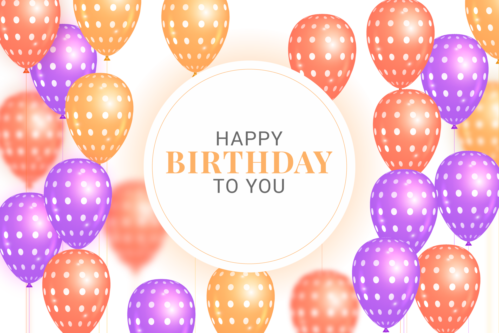 Birthday Balloons Background Design Happy Birthday To You Text With