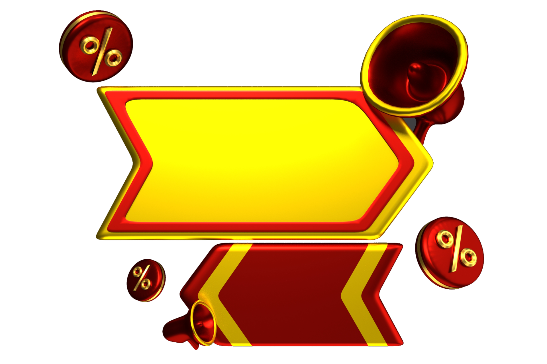 3d Render Label Mega Offer Sale 3d Illustration With Megaphone And