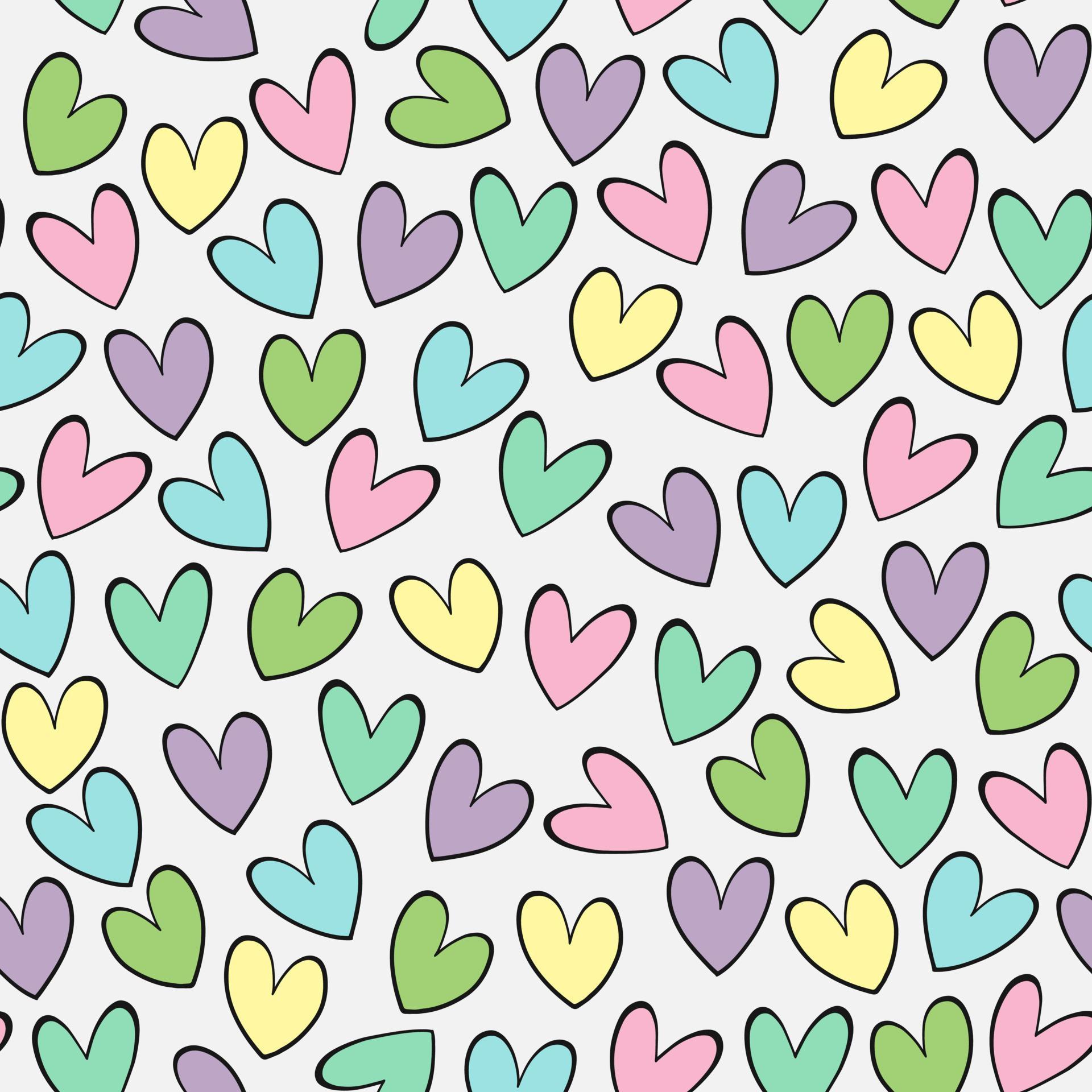 Valentine's Day Candy Hearts Seamless Vector Pattern Tile. Pastel ...
