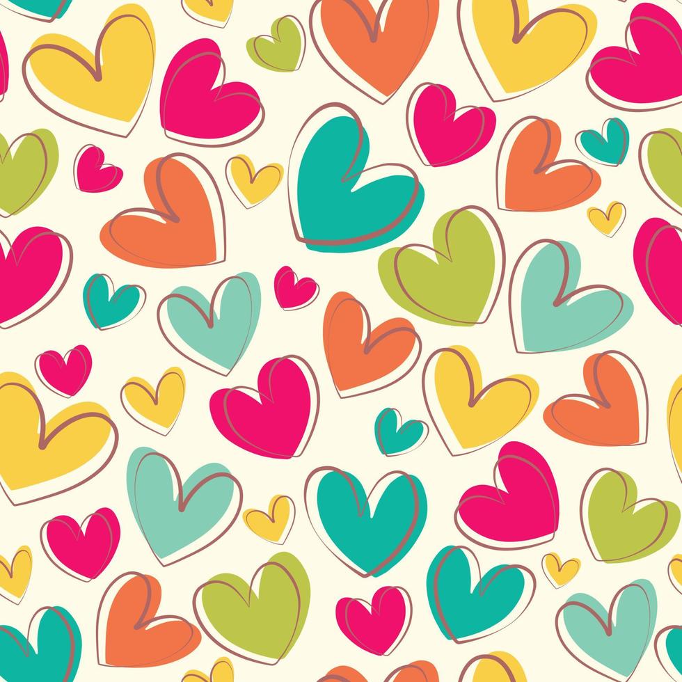 Seamless hearts pattern. Vector repeating texture. Seamless pattern of ...