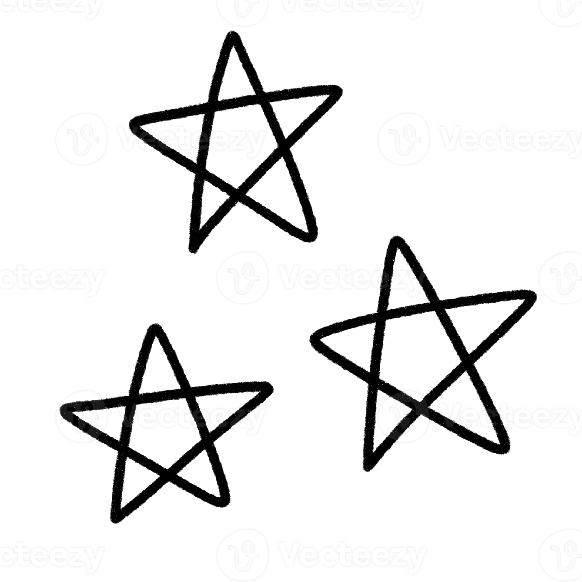 Stars doodle line art 18801725 PNG
