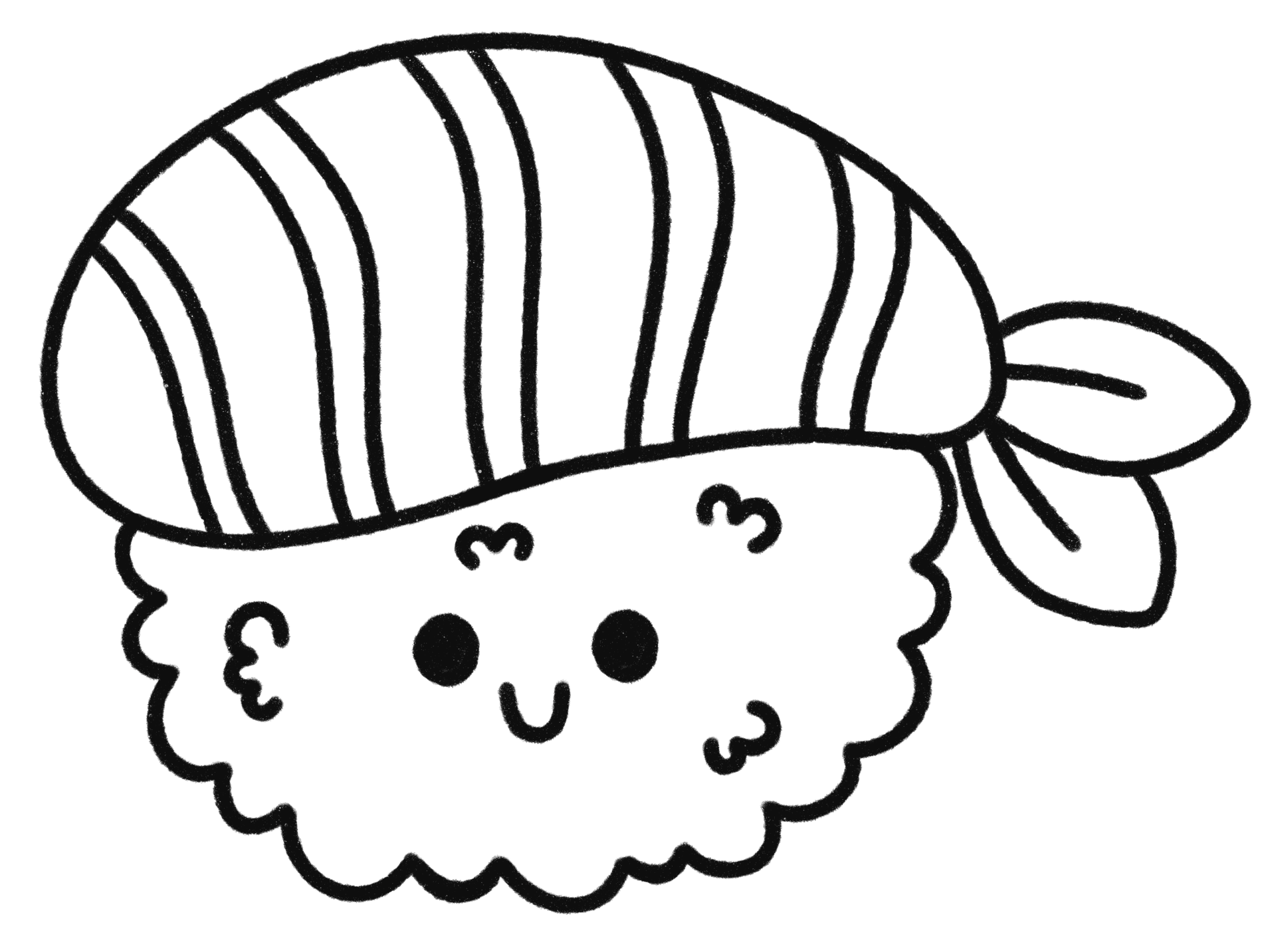 Cute Kawaii Sushi Character Line Icon 18801976 Png