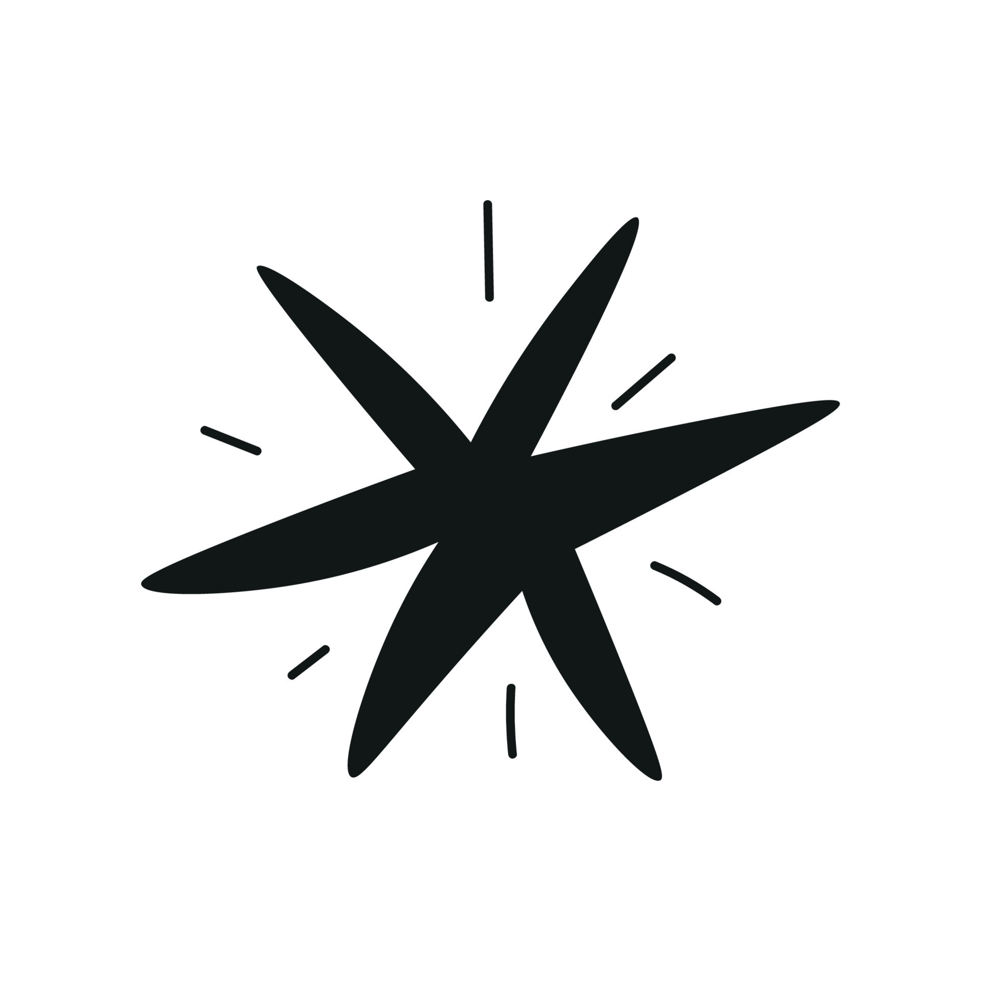 Hand drawn sparkling star. Retro abstract illustration with hand drawn sparkle for celebration ...