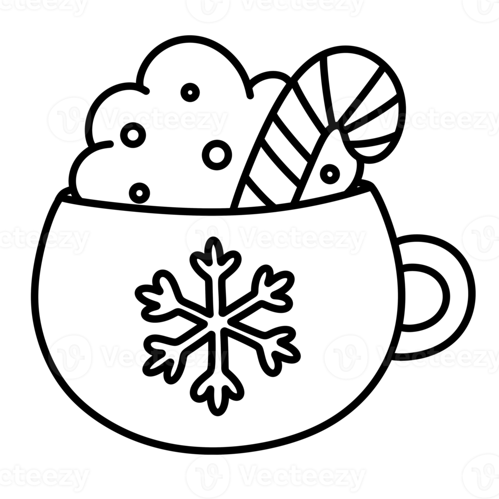 Christmas holiday coffee mug cocoa line Icon. 18803170 PNG