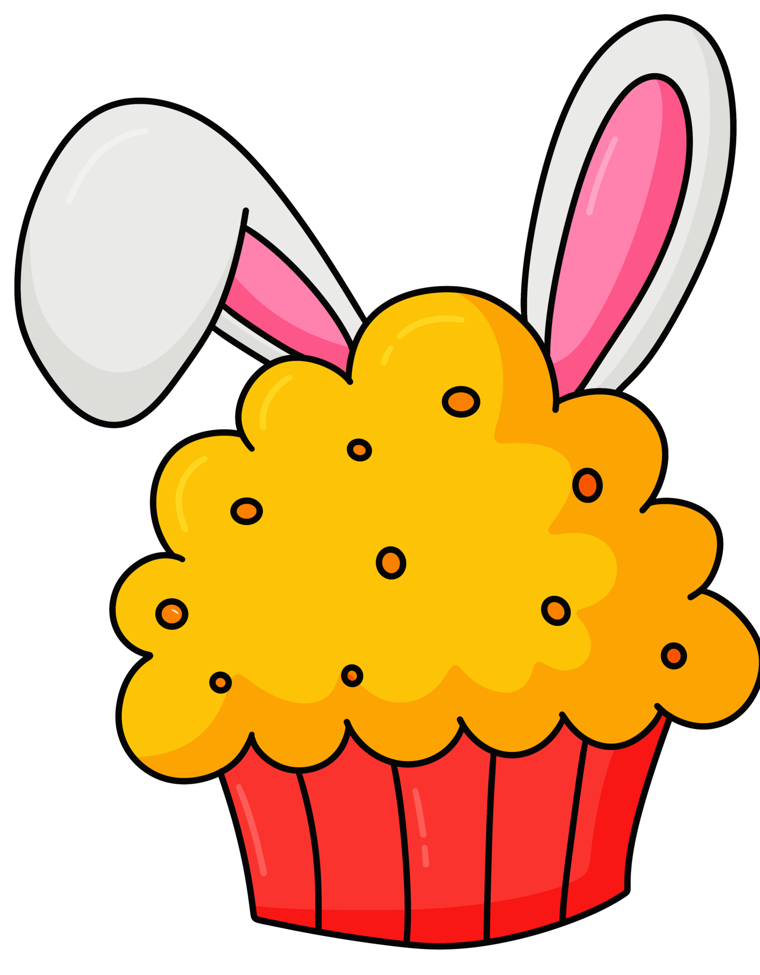 Cute spring easter bunny cupcake 18803670 PNG