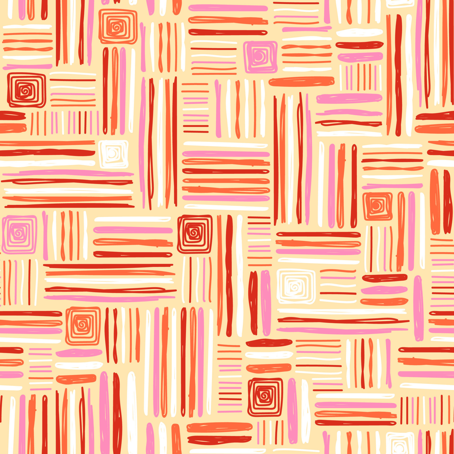 Multicolored Vector Seamless Pattern Of Different Hand Drawn Dashes