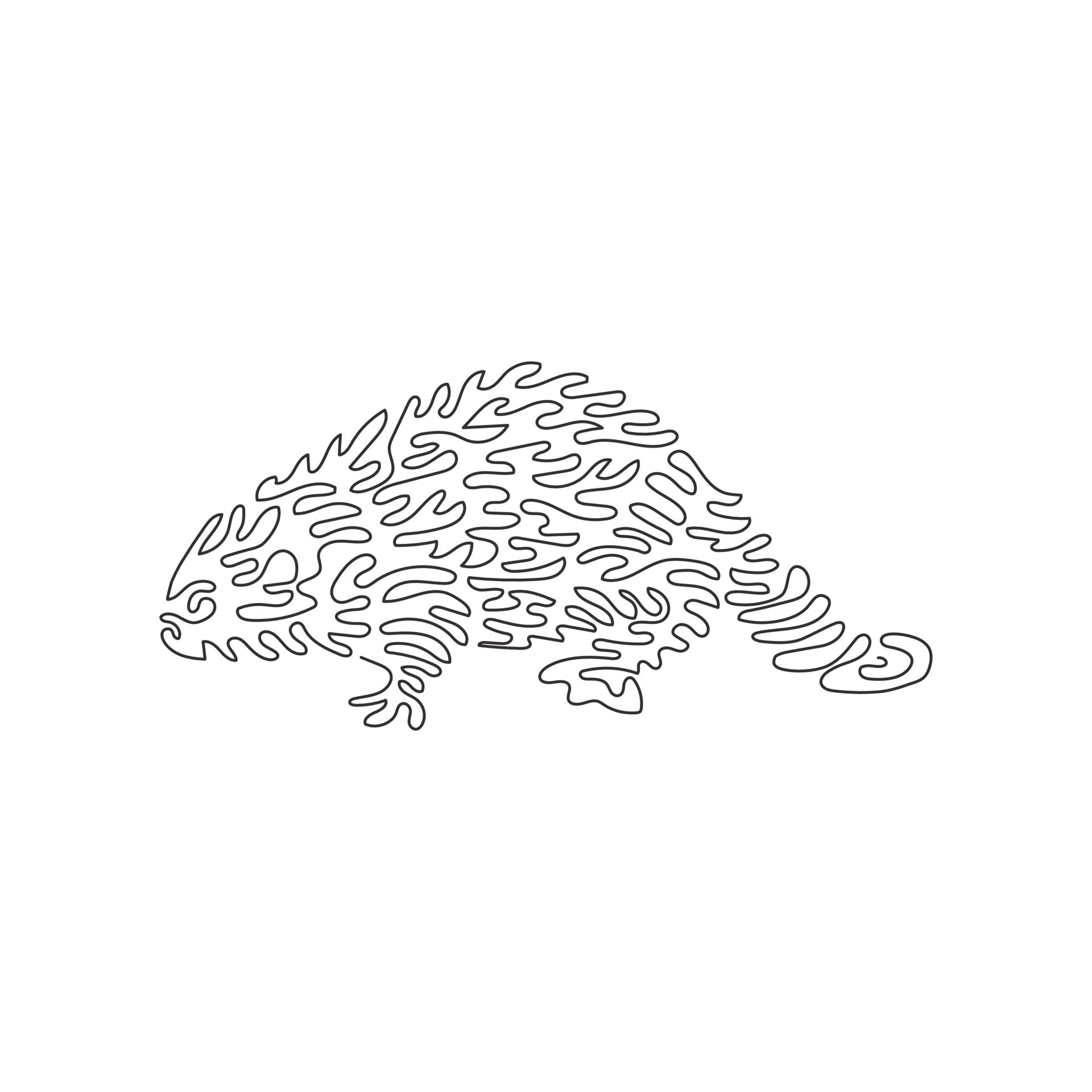 Continuous One Curve Line Drawing Of Funny Beaver Abstract Art Single