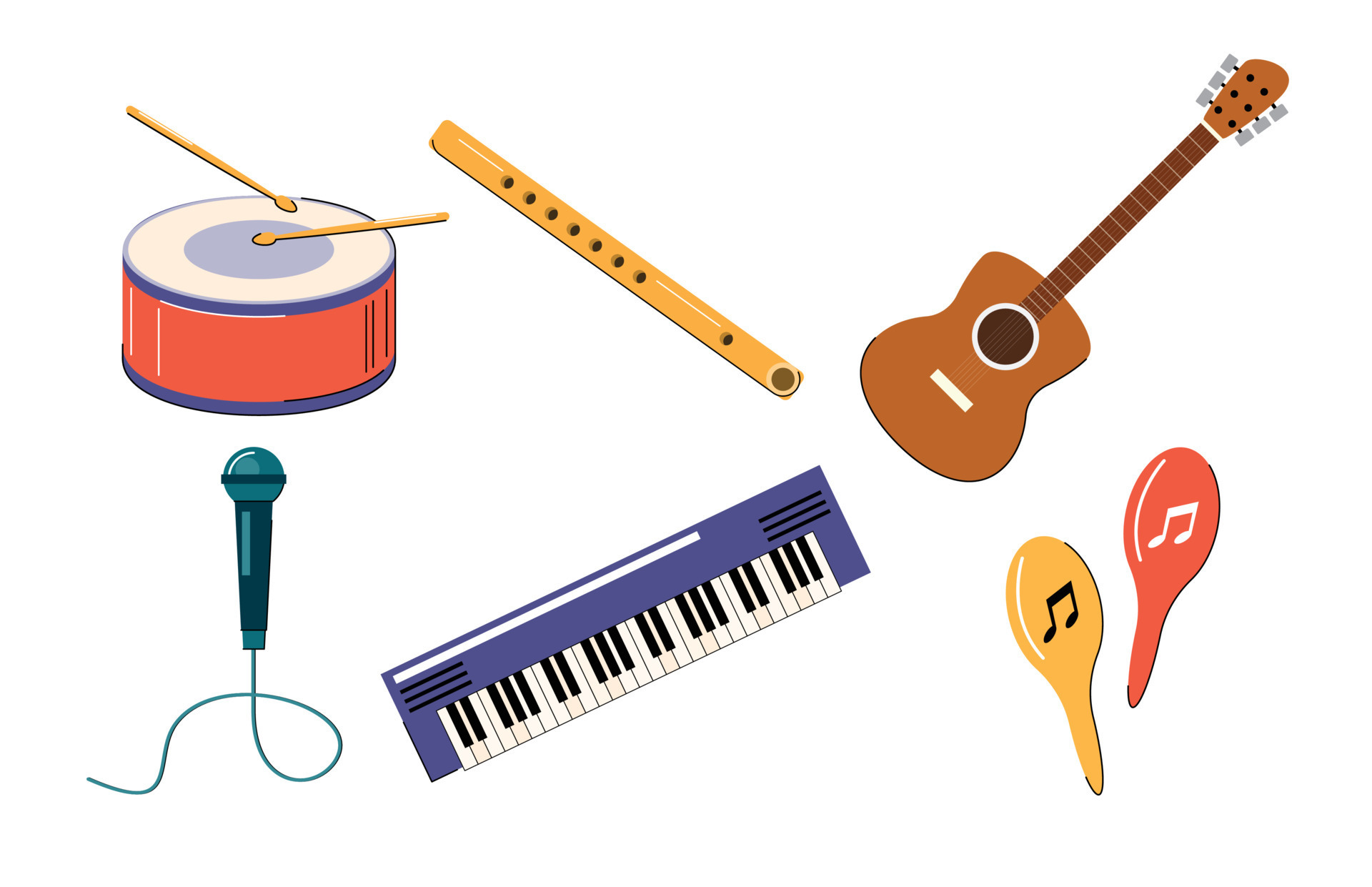 musical instrument isolated vector illustration 18810997 Vector Art at ...