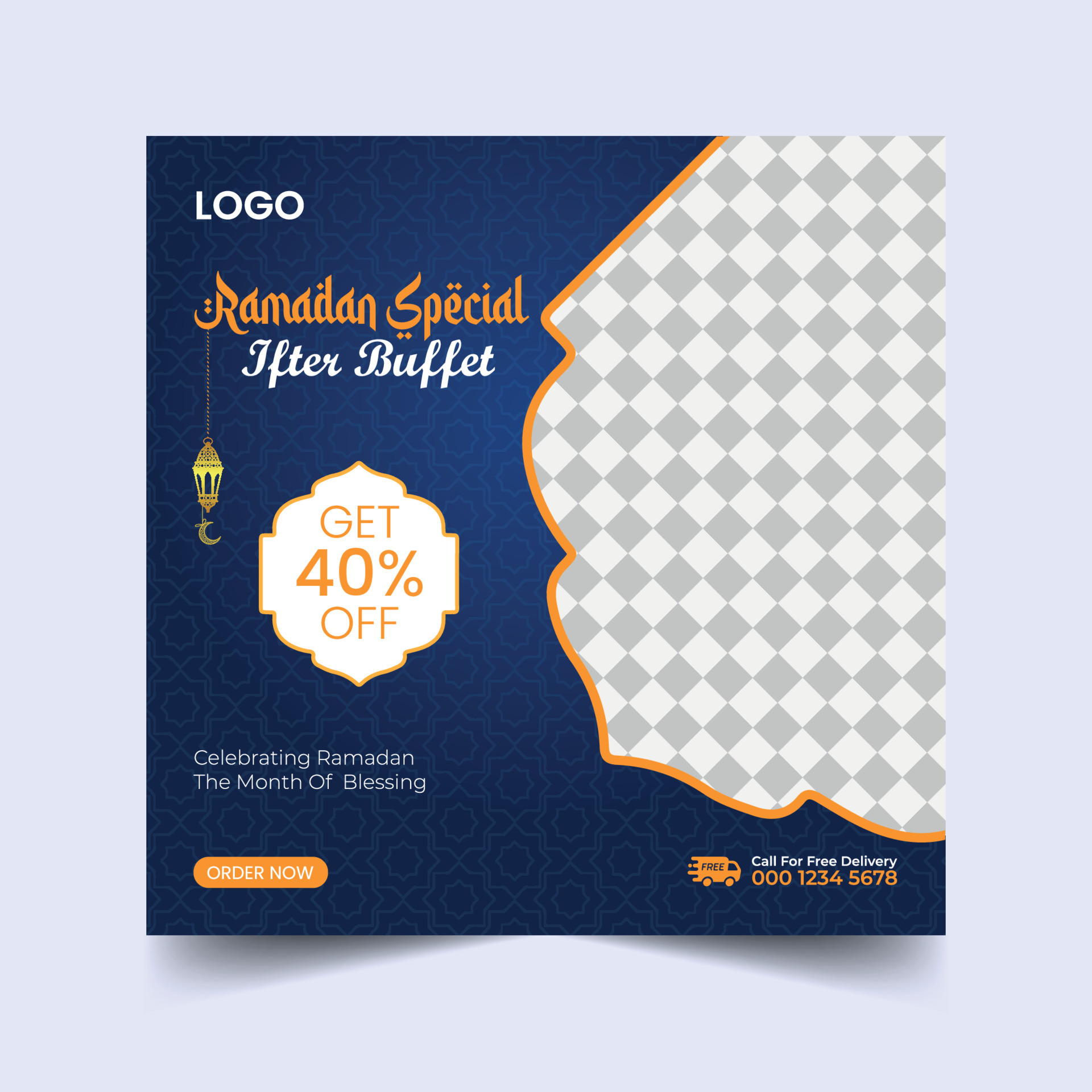 Ramadan Buffet Iftar Social Media Post Banner. Ramadan Theme Food ...